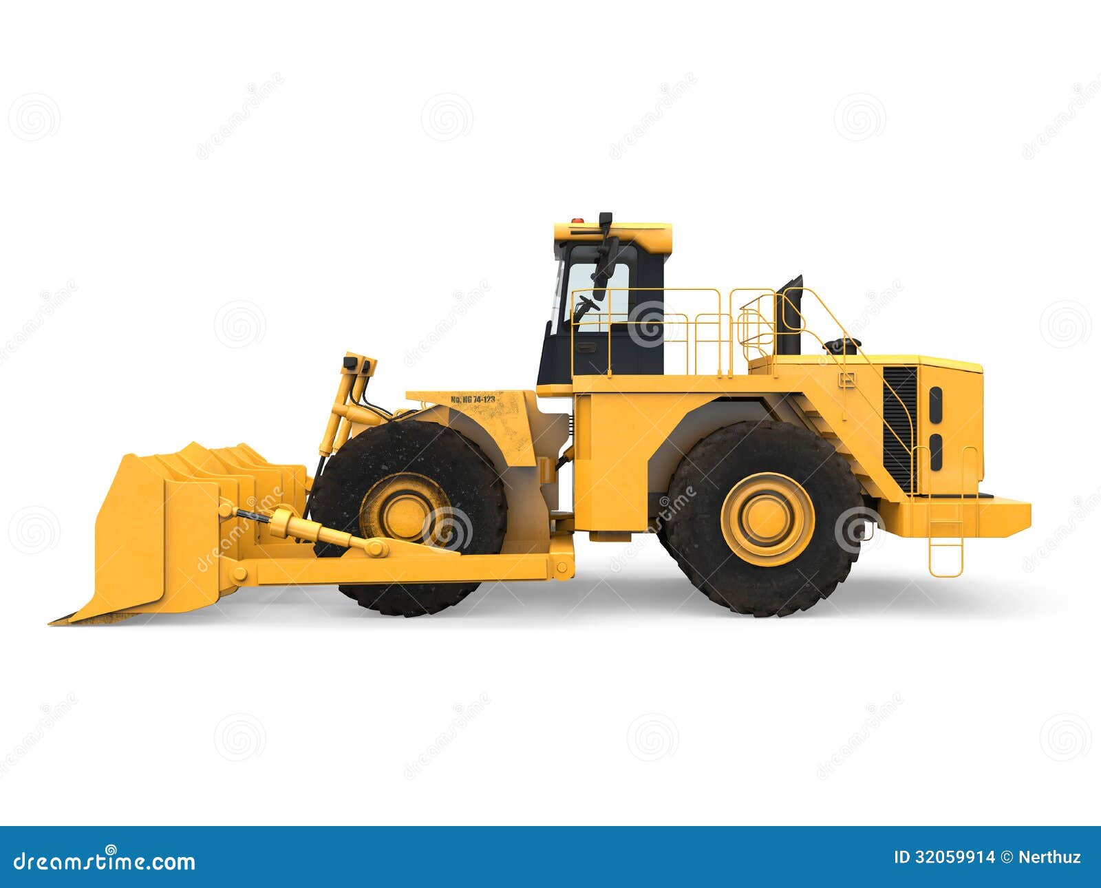 Yellow Bulldozer Isolated stock photo. Image of contractor - 32059914