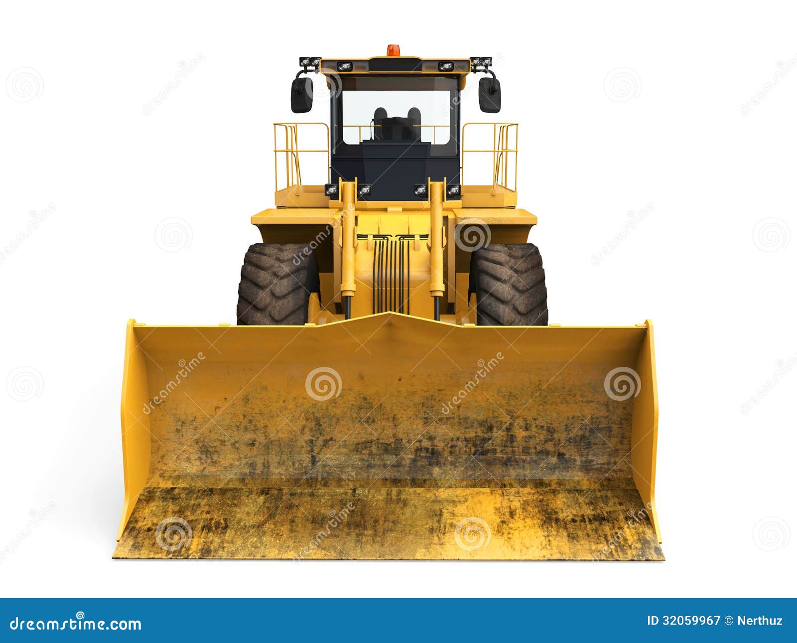 Yellow Bulldozer Isolated stock image. Image of hydraulic - 32059967