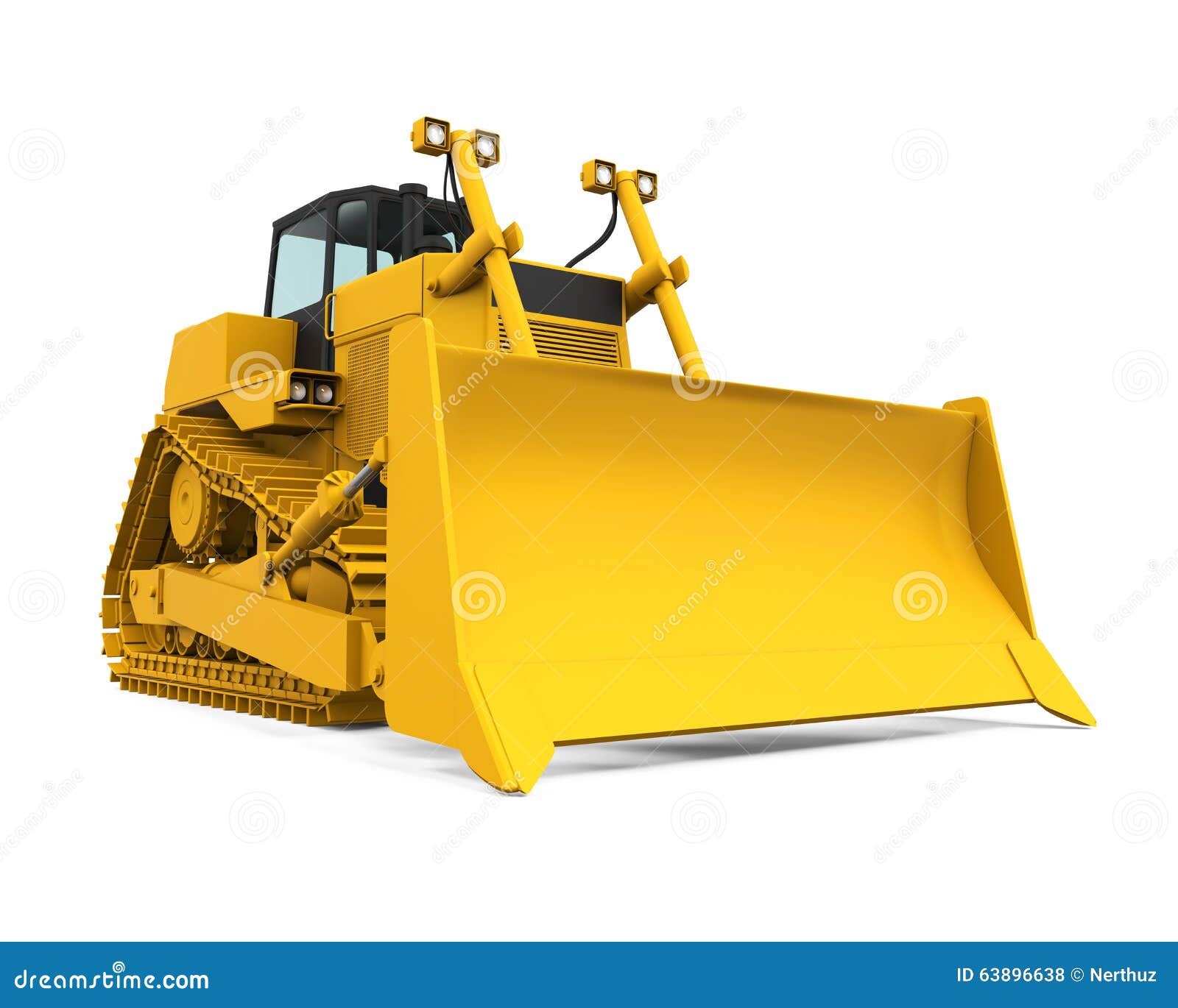 Yellow Bulldozer stock photo. Image of ground, industrial - 63896638
