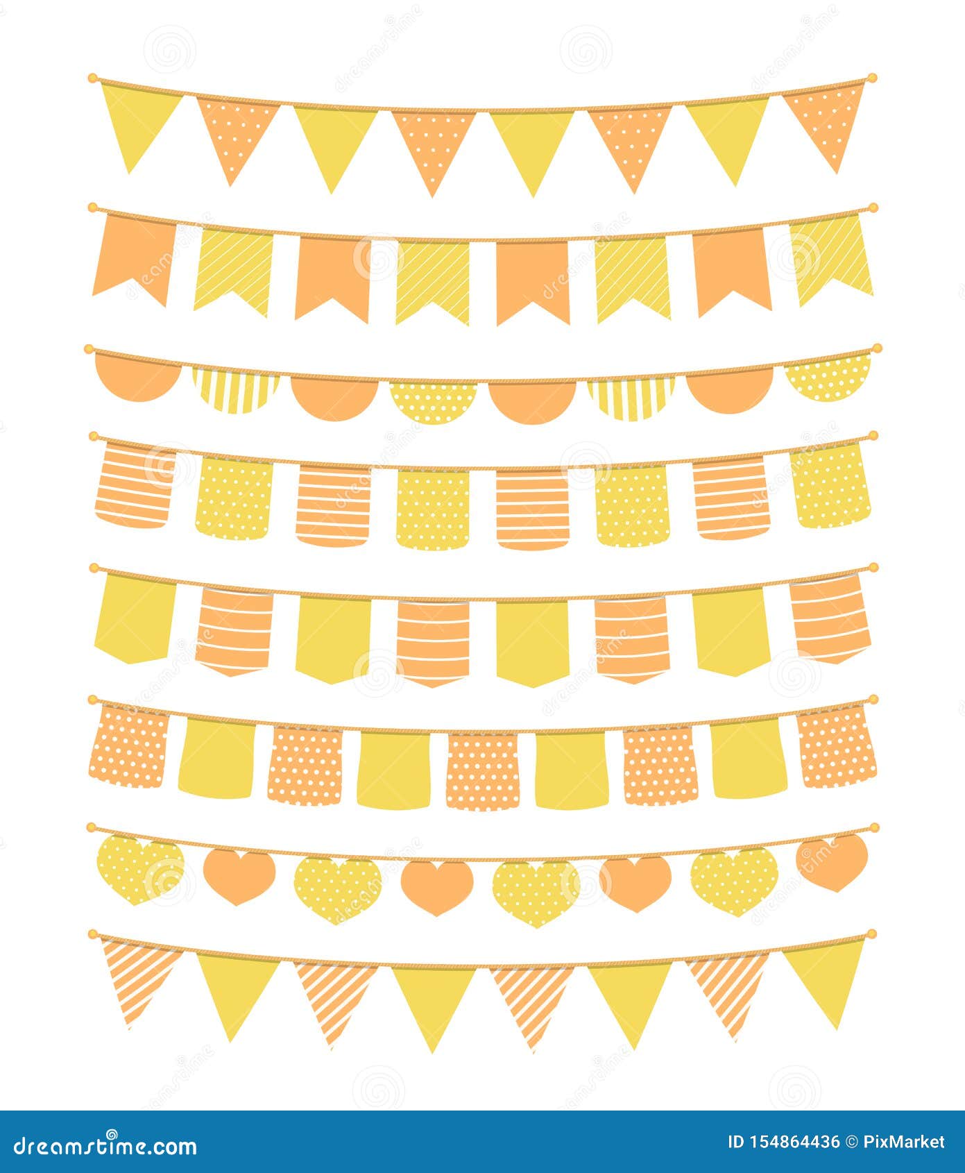 Yellow Bunting stock vector. Illustration of festive - 154864436