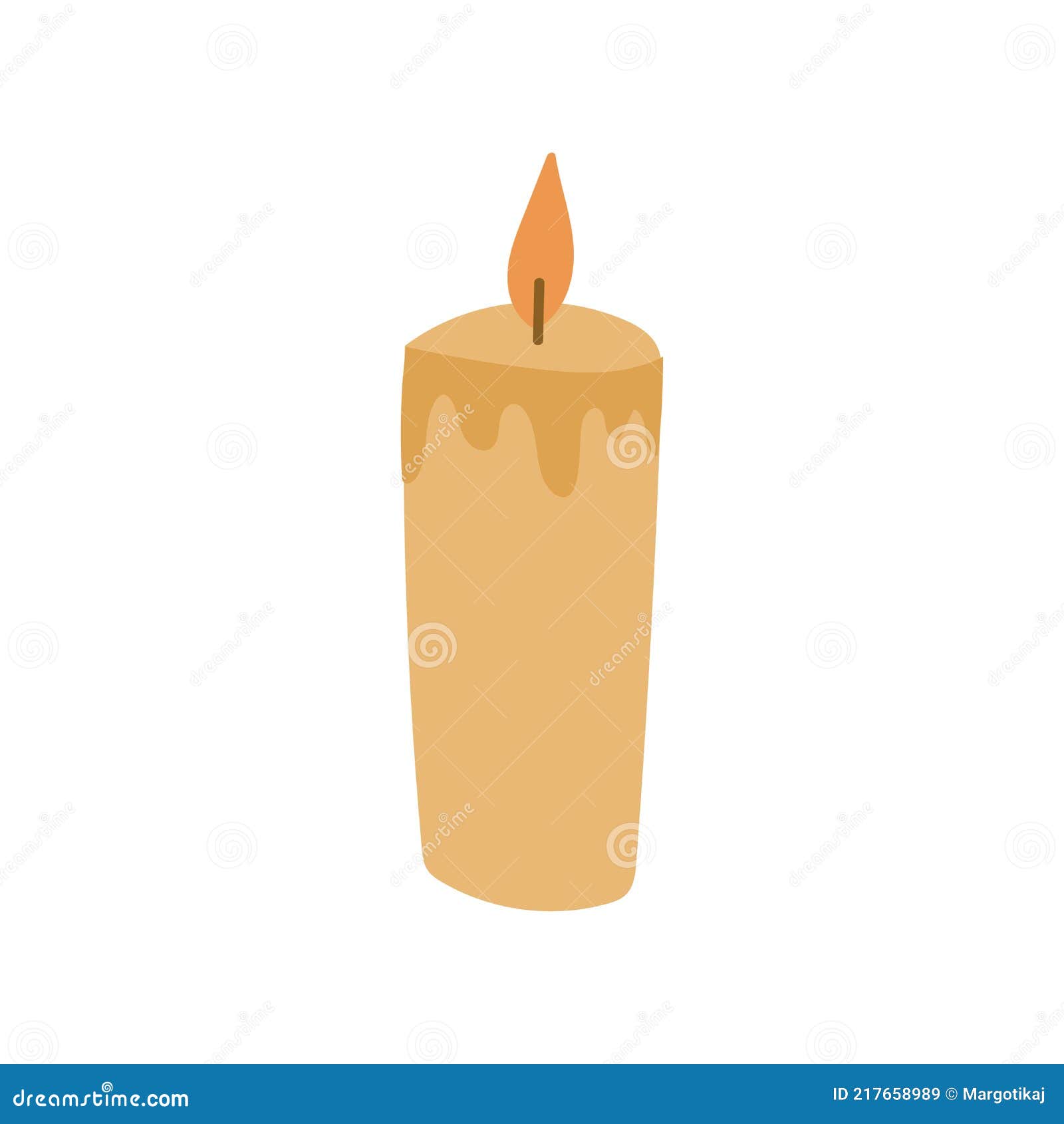 Yellow Burning Candle As a Home Decotation. Stock Vector - Illustration ...