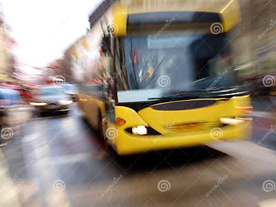 Yellow bus stock photo. Image of trip, color, motion - 14274328