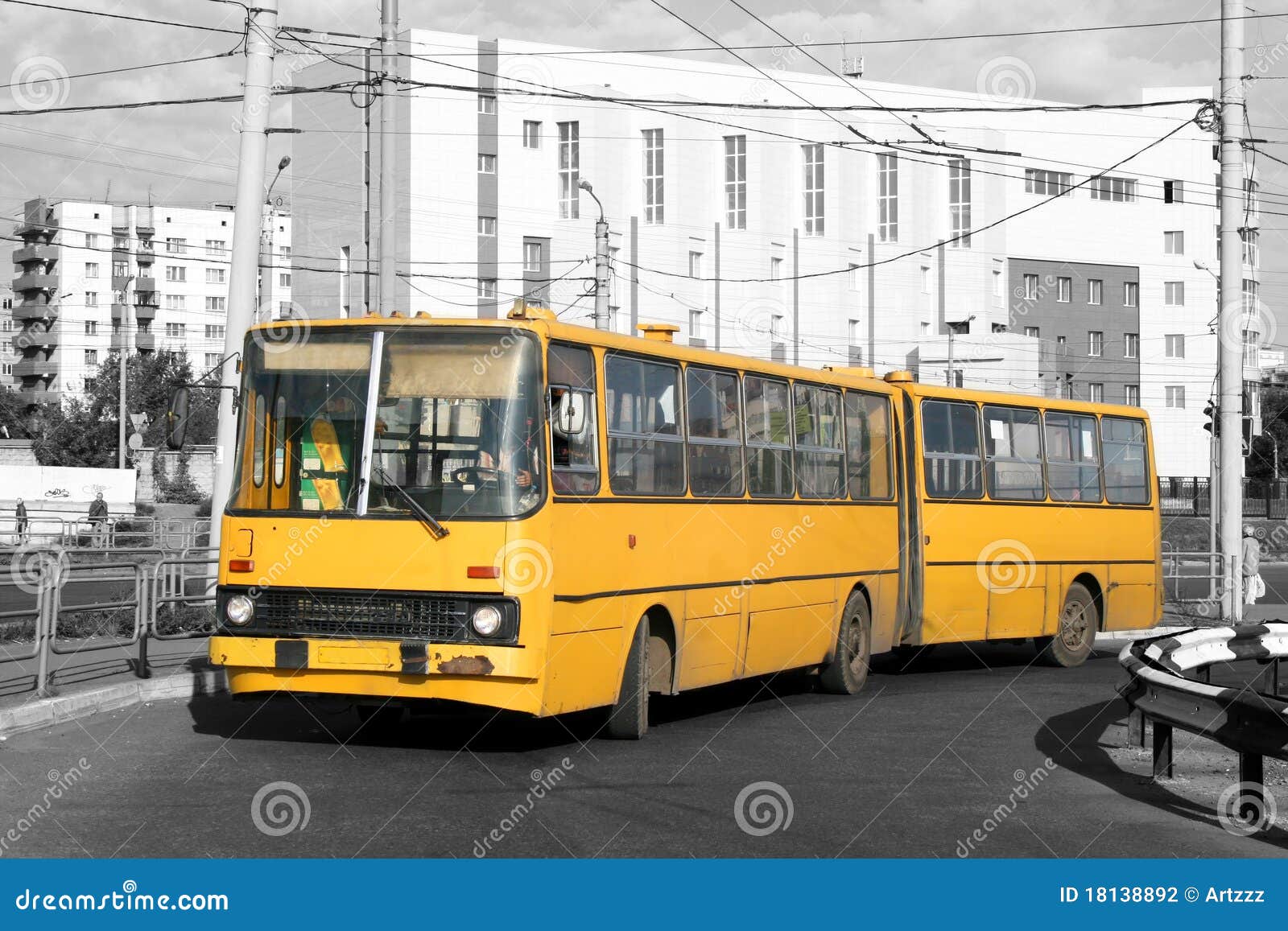Yellow bus stock photo. Image of russia, drive, machine - 18138892