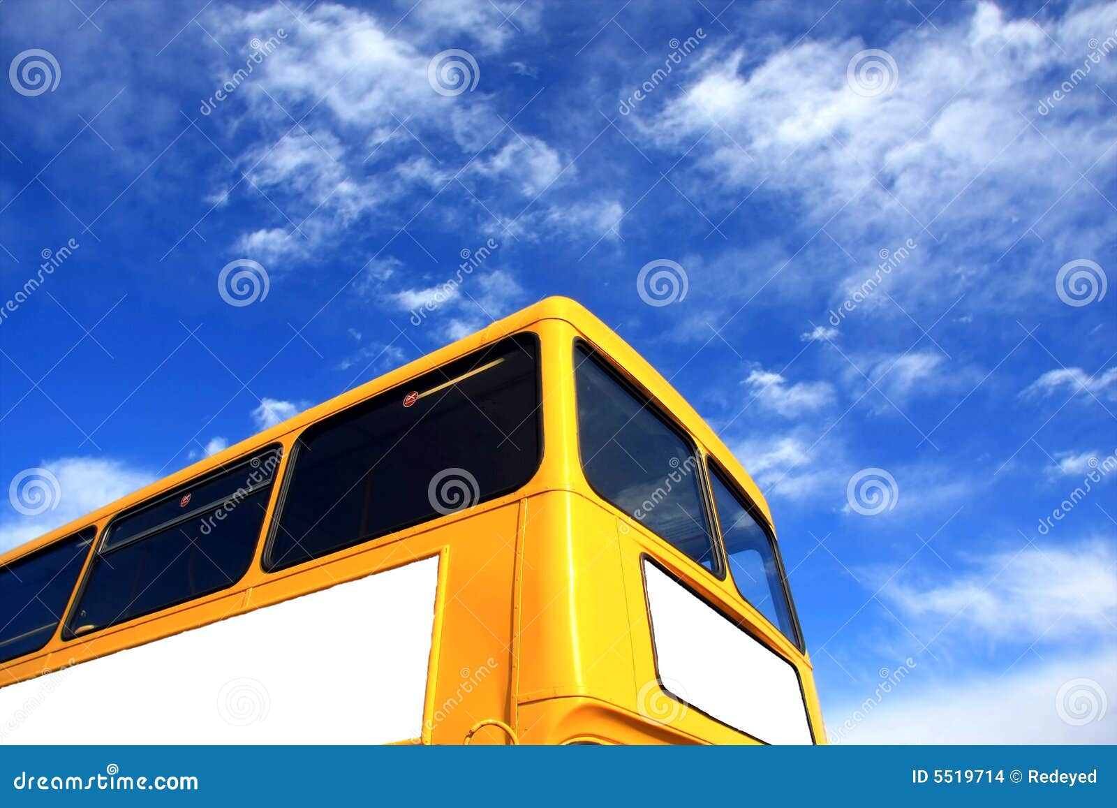 Yellow Bus & Blue Sky stock photo. Image of blue, windows - 5519714