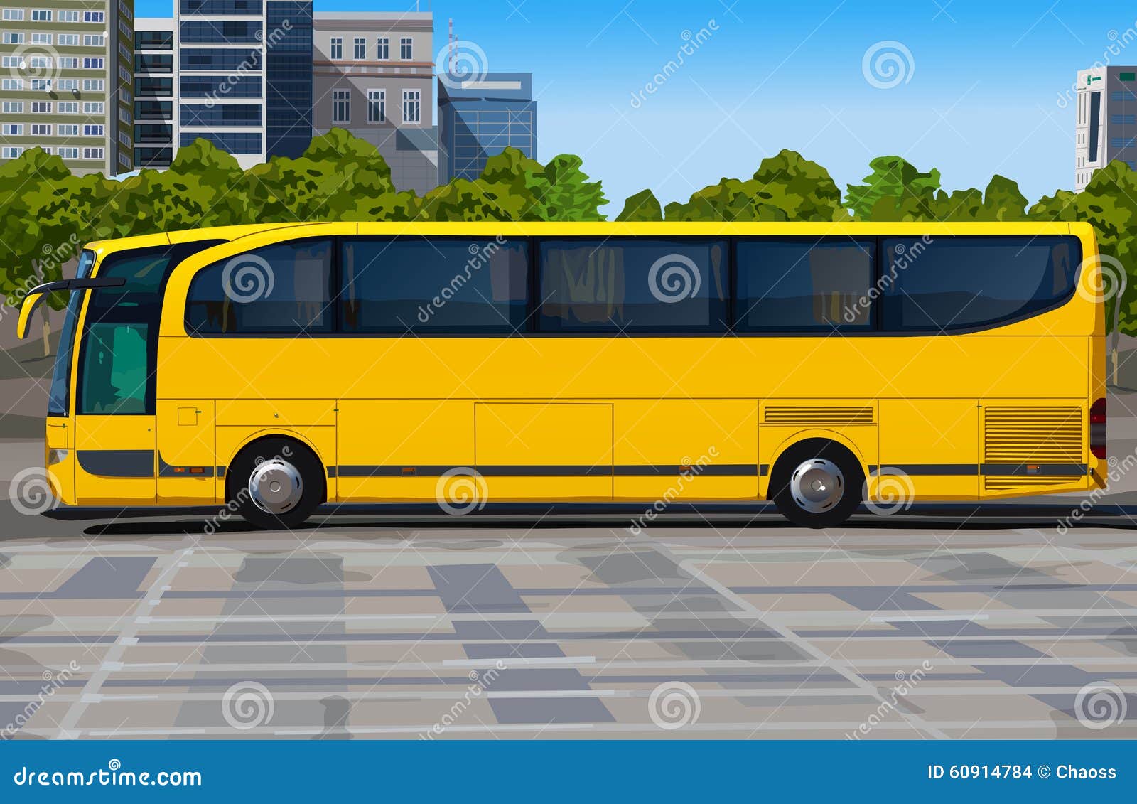 Yellow bus stock illustration. Illustration of europe - 60914784