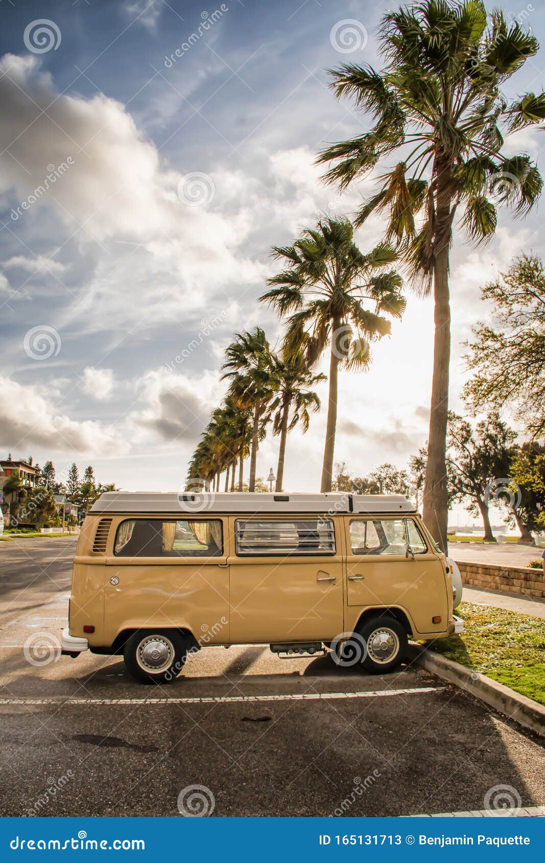 Yellow Bus by the Side of the Beach Stock Image - Image of beach ...