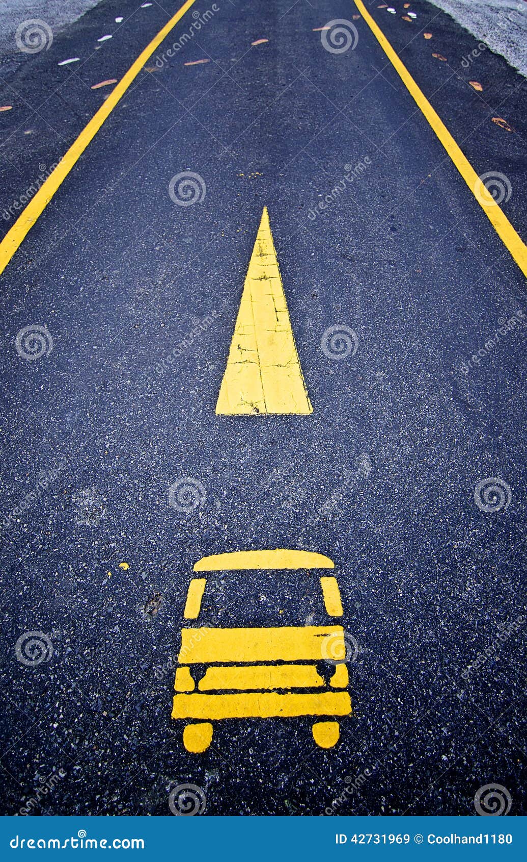 Yellow bus sign stock image. Image of outdoor, arrow - 42731969