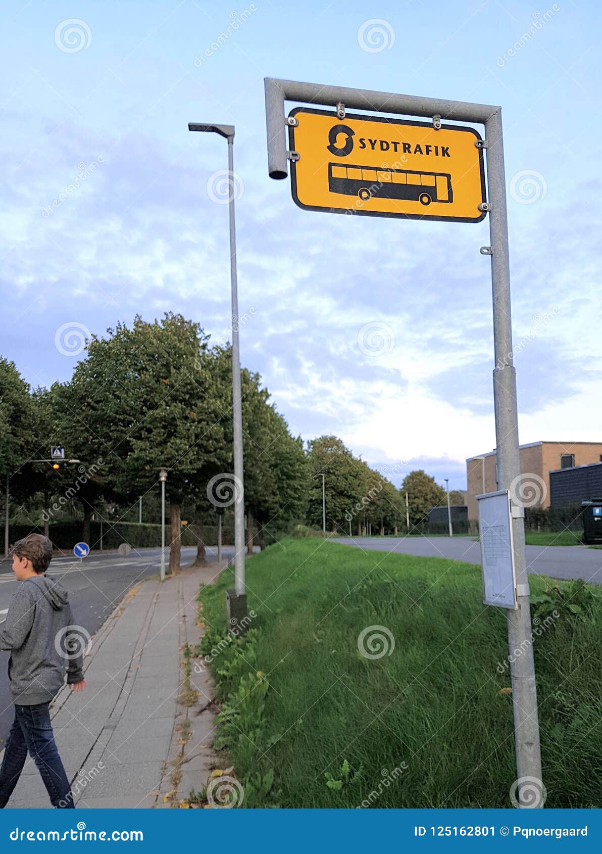 Yellow bus stop sign stock illustration. Illustration of pedestrians ...