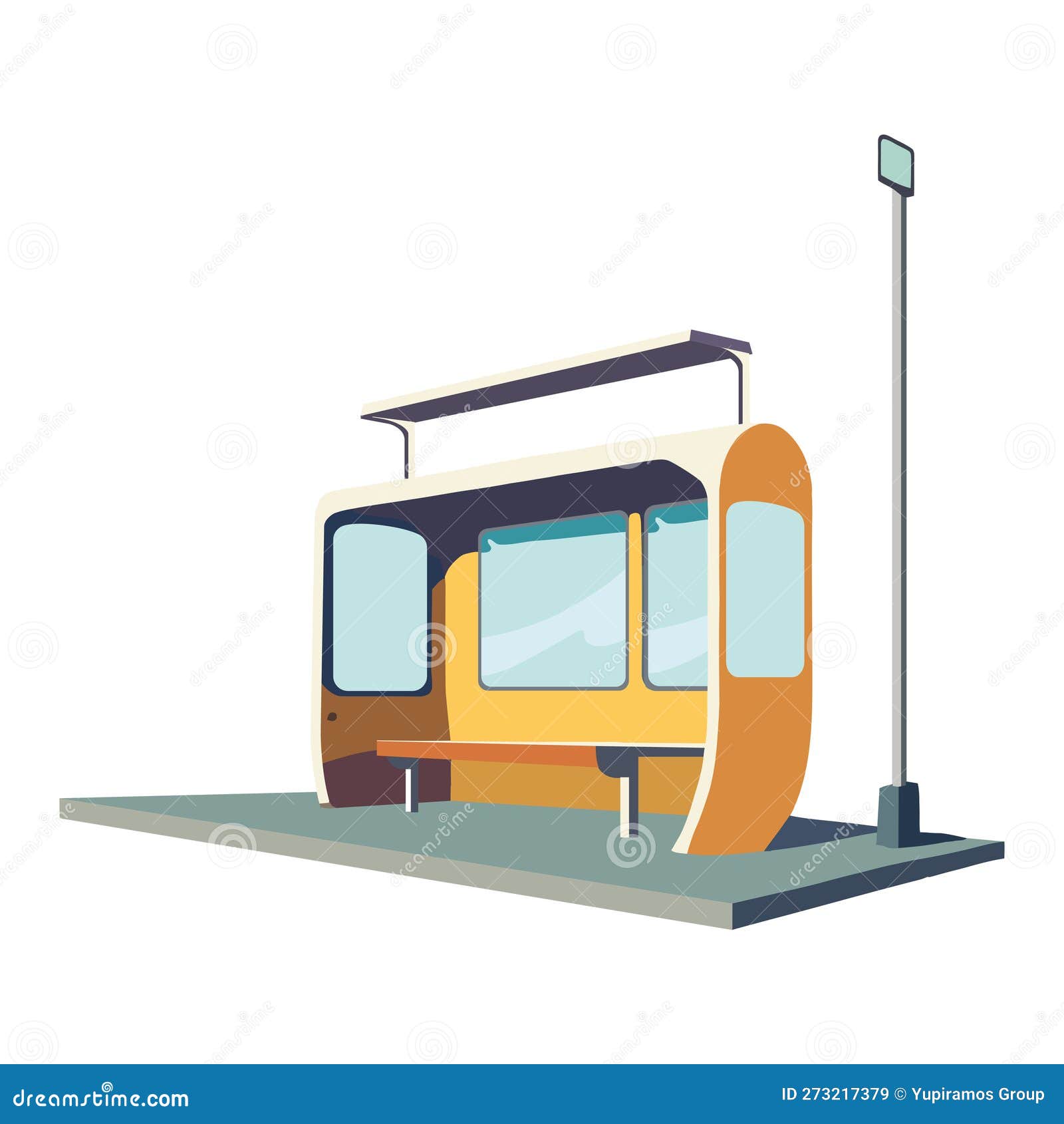 Yellow bus stop stock vector. Illustration of isolated - 273217379