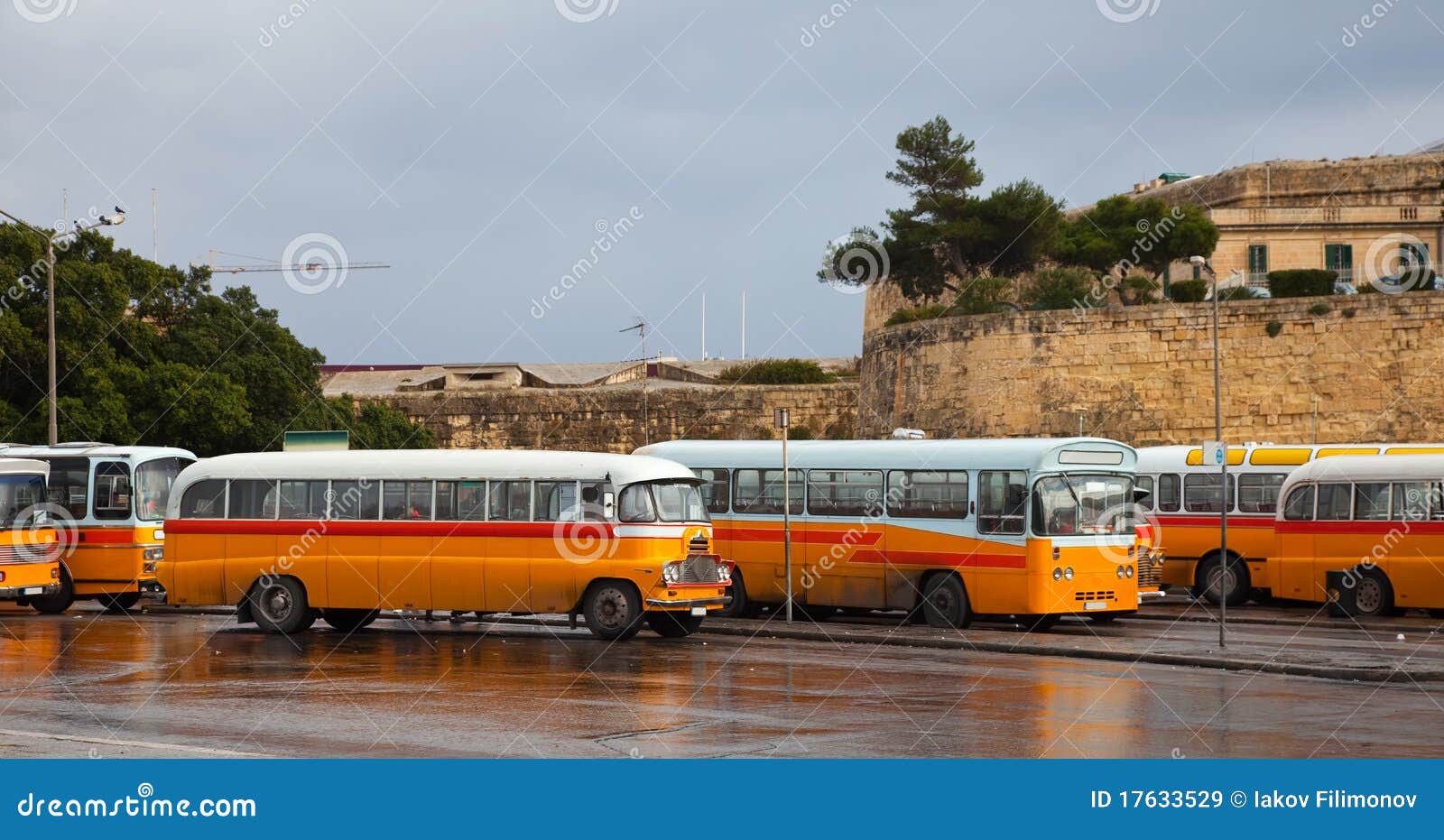 Yellow buses. Malta stock image. Image of white, vehicle - 17633529