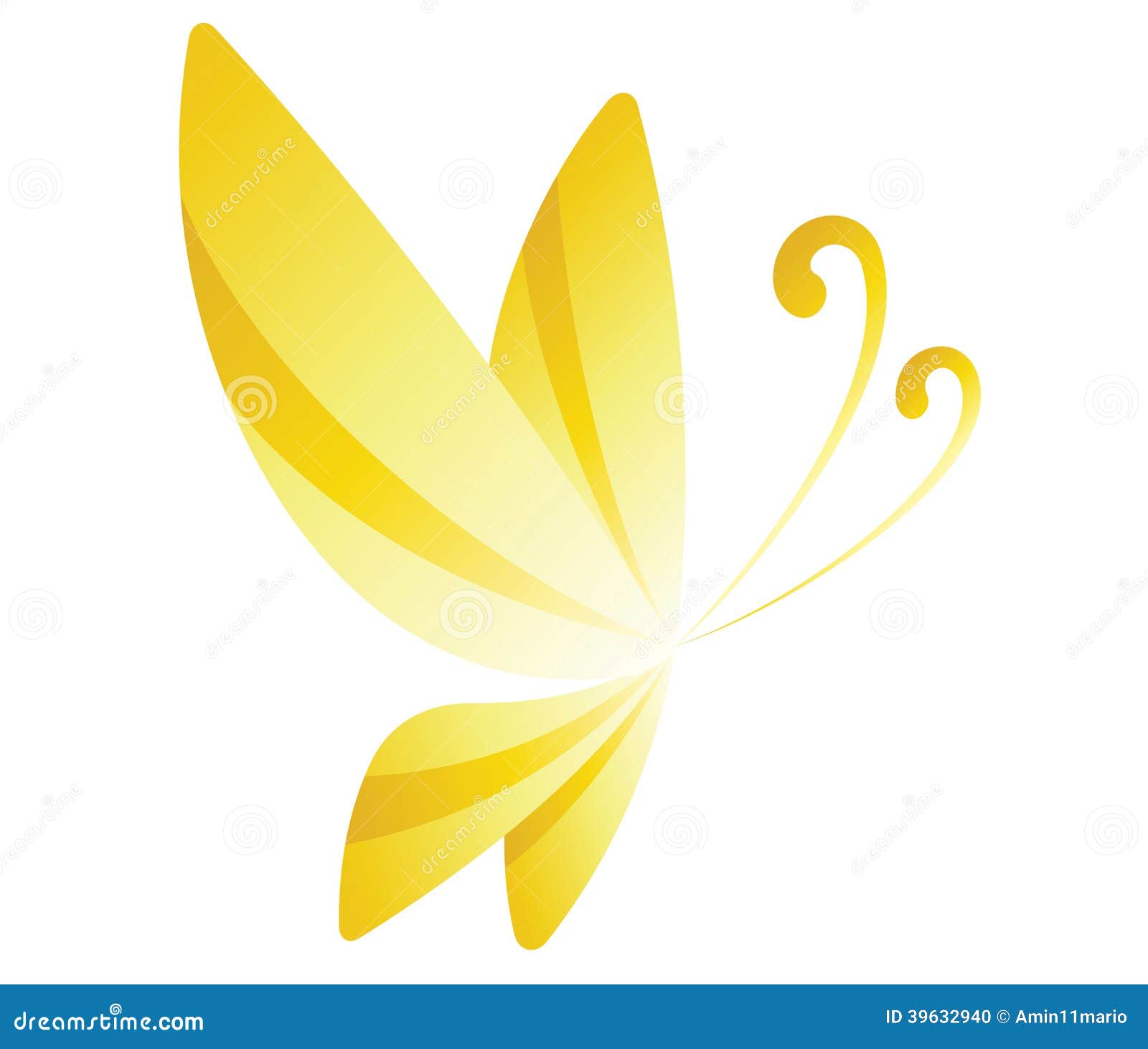Yellow Cartoon Butterfly