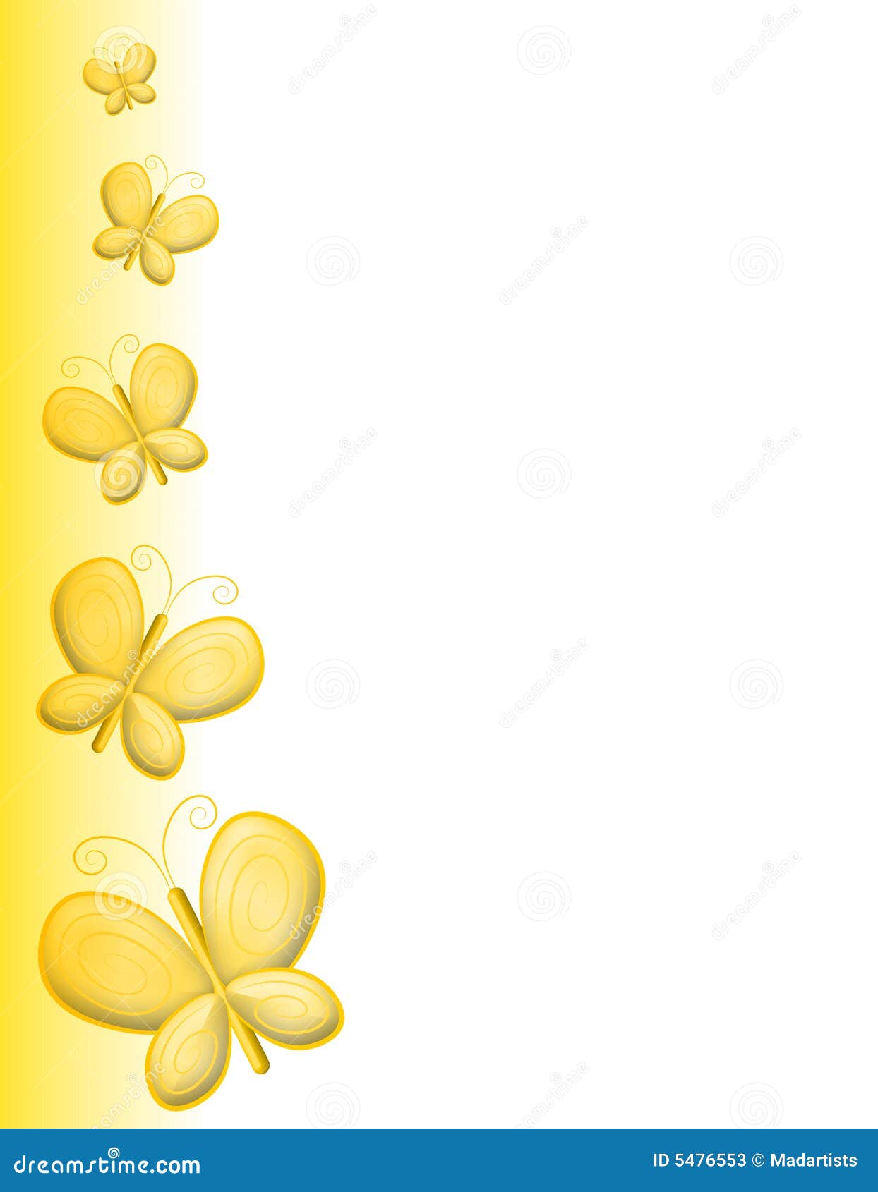 Yellow Butterfly Page Border Stock Illustration - Illustration of ...