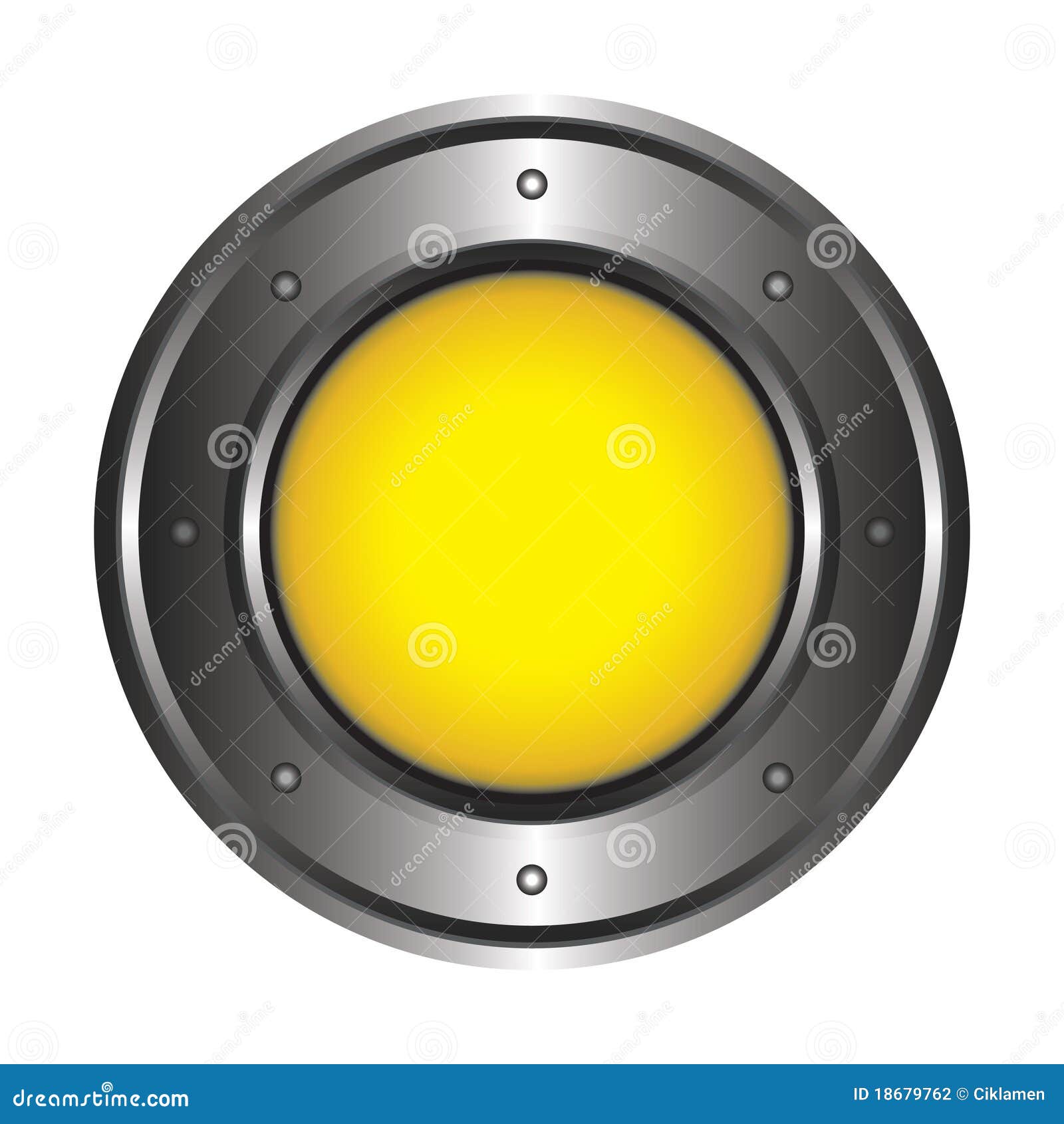 Yellow button stock vector. Illustration of graphic, rivets - 18679762