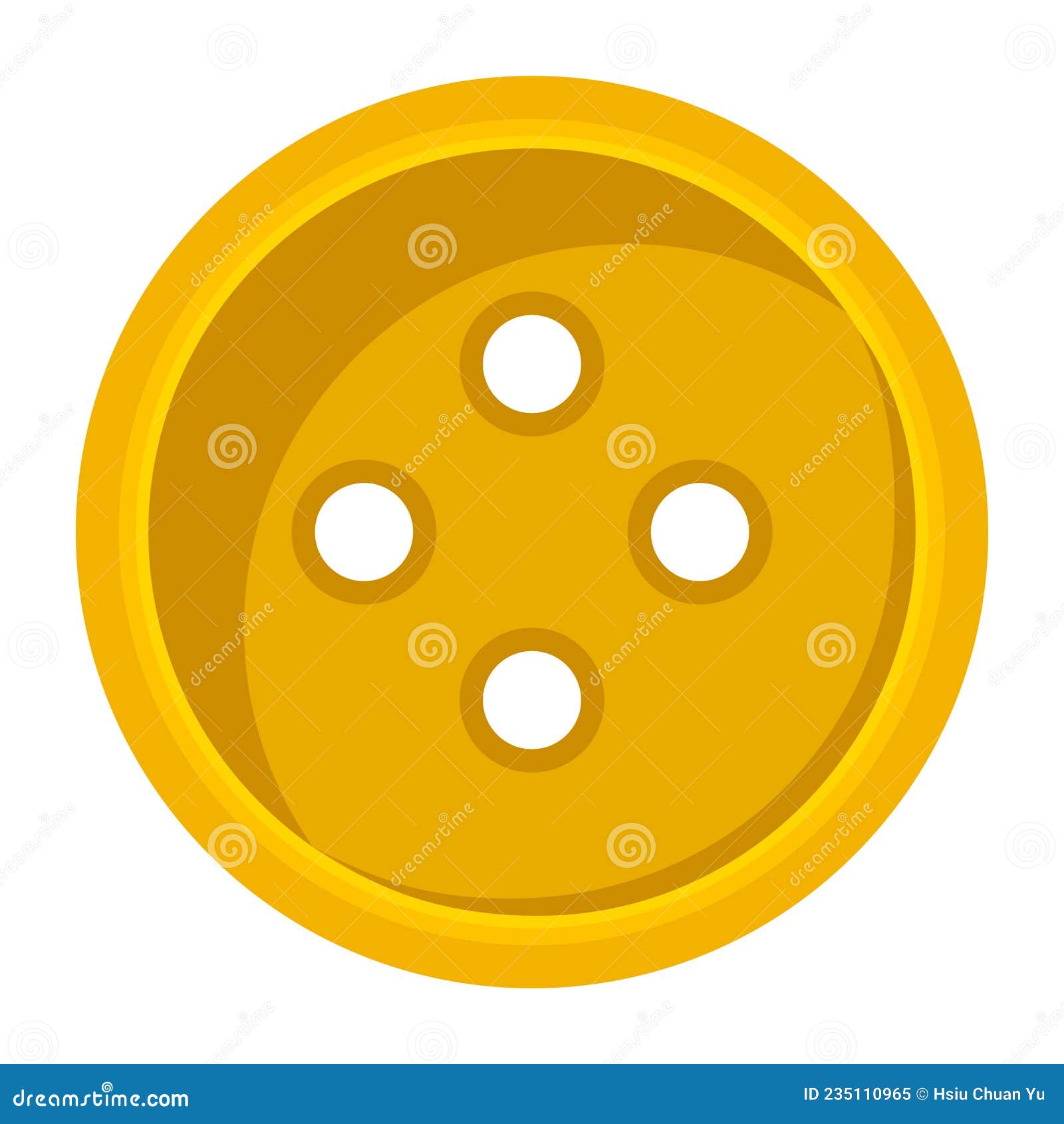 Yellow button stock vector. Illustration of button, stylish - 235110965