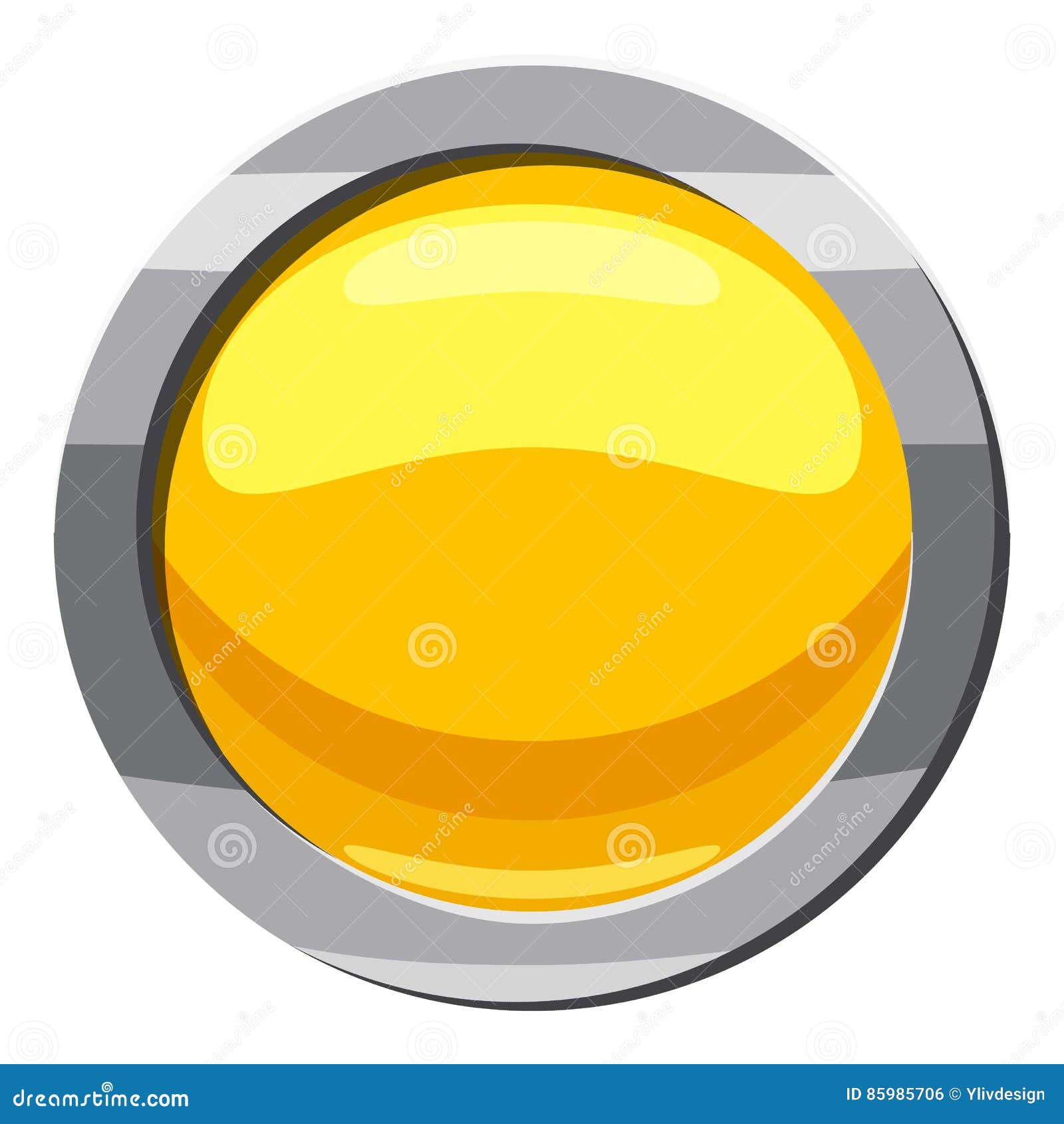 Yellow Button Icon, Cartoon Style Stock Vector - Illustration of button ...