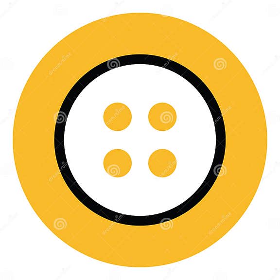 Yellow button, icon stock vector. Illustration of sports - 258925891
