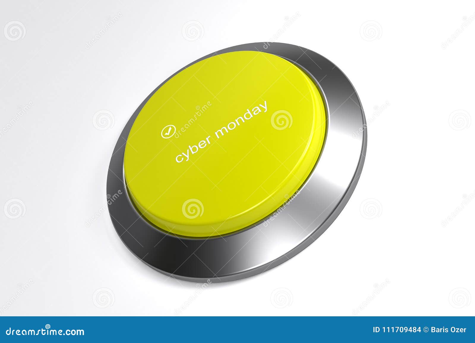 Yellow Button on White stock illustration. Illustration of blank ...