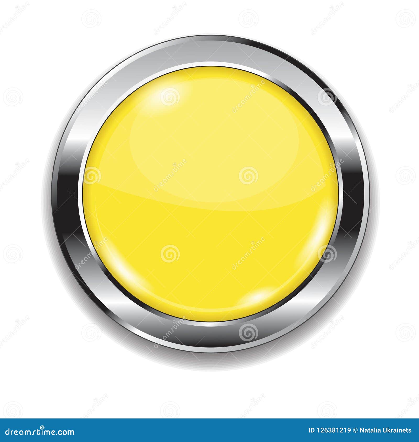 Yellow button stock vector. Illustration of clean, frame - 126381219