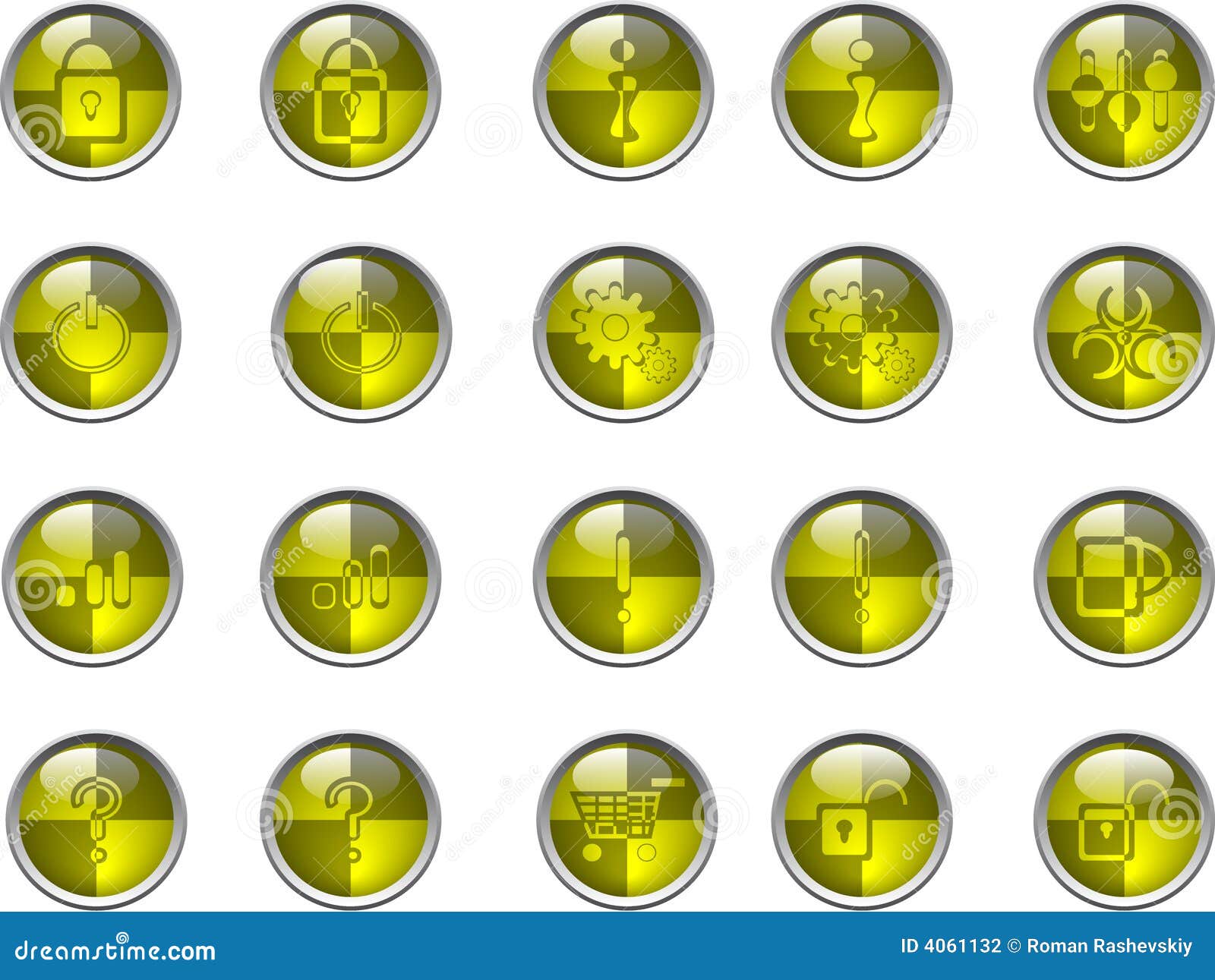 Yellow buttons stock vector. Illustration of page, system - 4061132