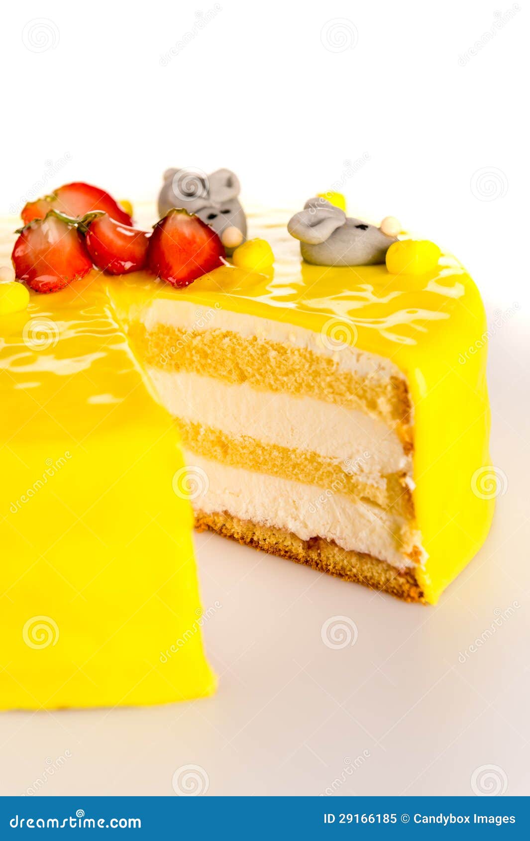 Yellow Cake Lemon Dessert Marzipan Decoration Stock Image - Image of ...