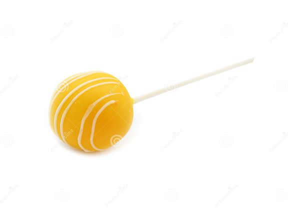 Yellow Cake Pop Isolate on White Stock Photo - Image of eating ...