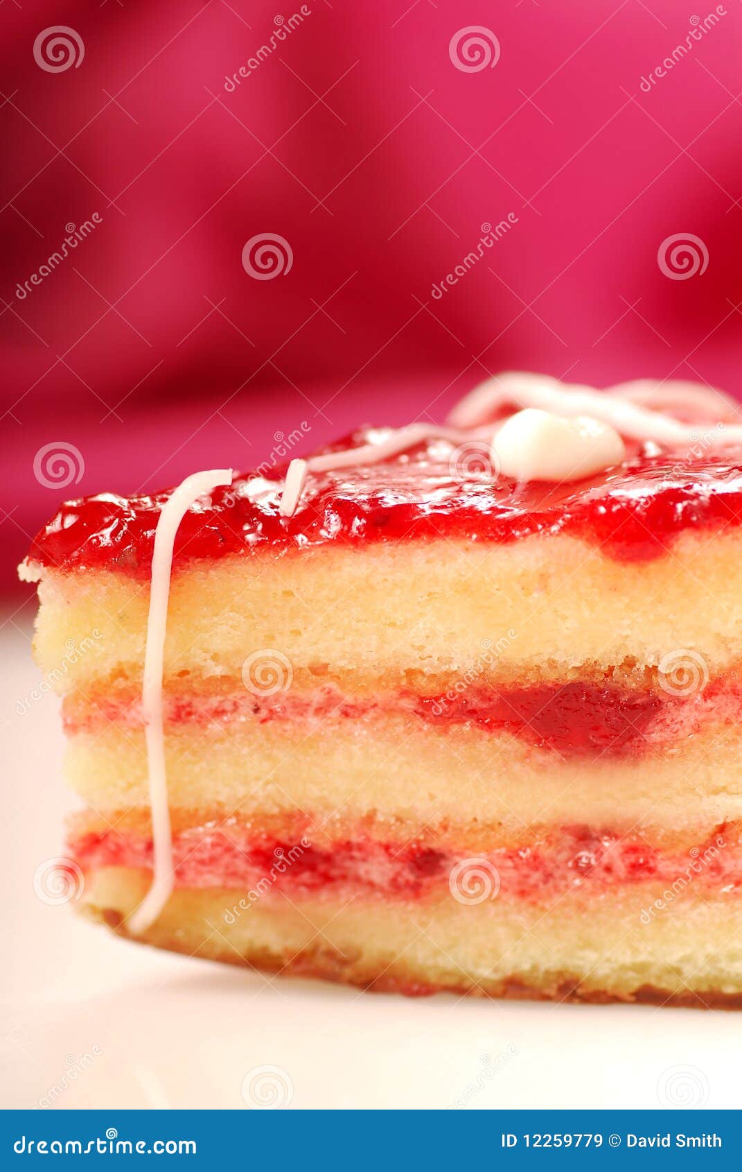 Yellow Cake with Strawberry Glaze Petifore Stock Image - Image of ...
