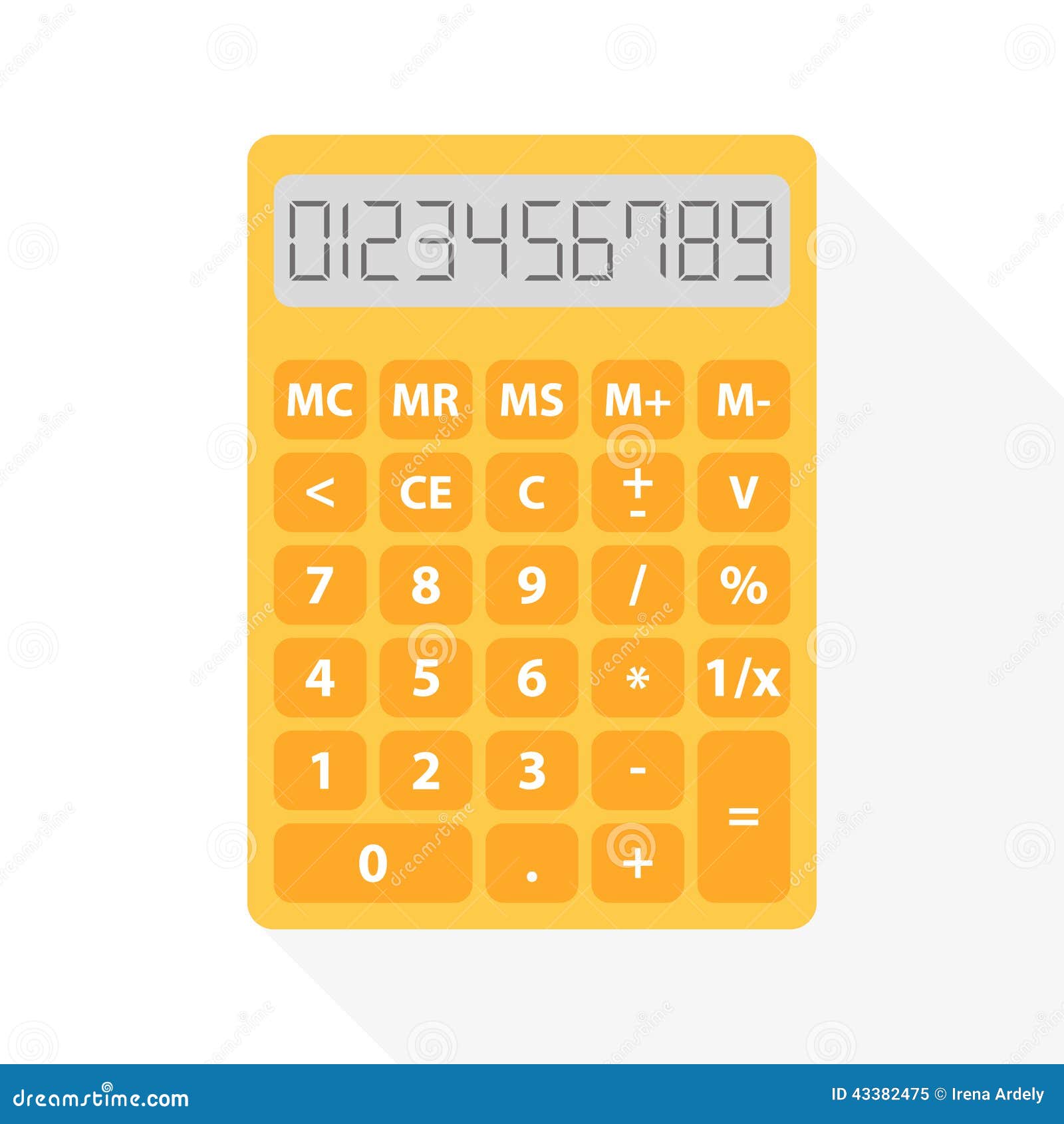Yellow calculator stock vector. Illustration of button - 43382475