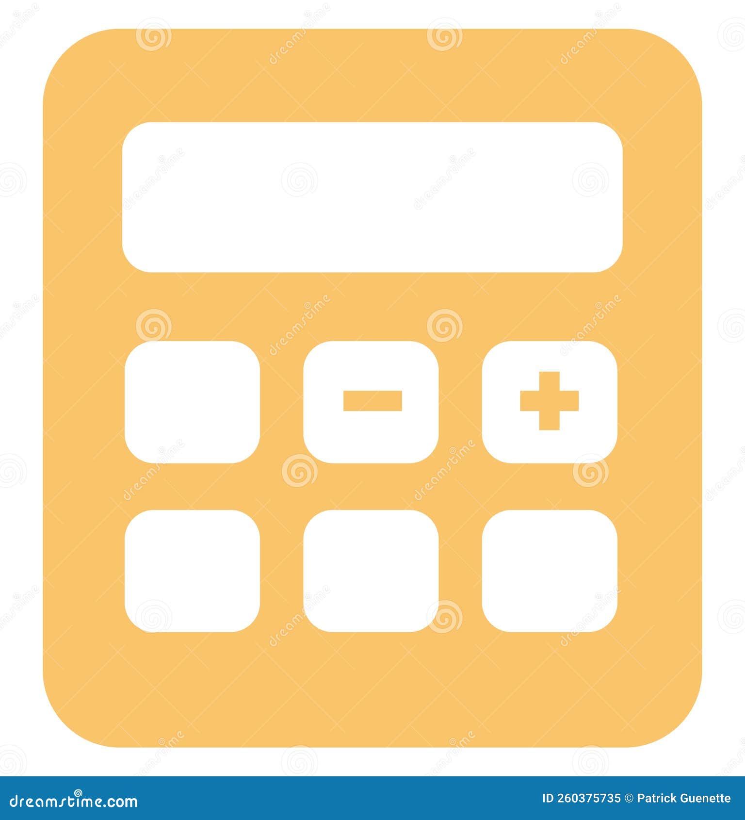 Yellow calculator, icon stock vector. Illustration of white - 260375735