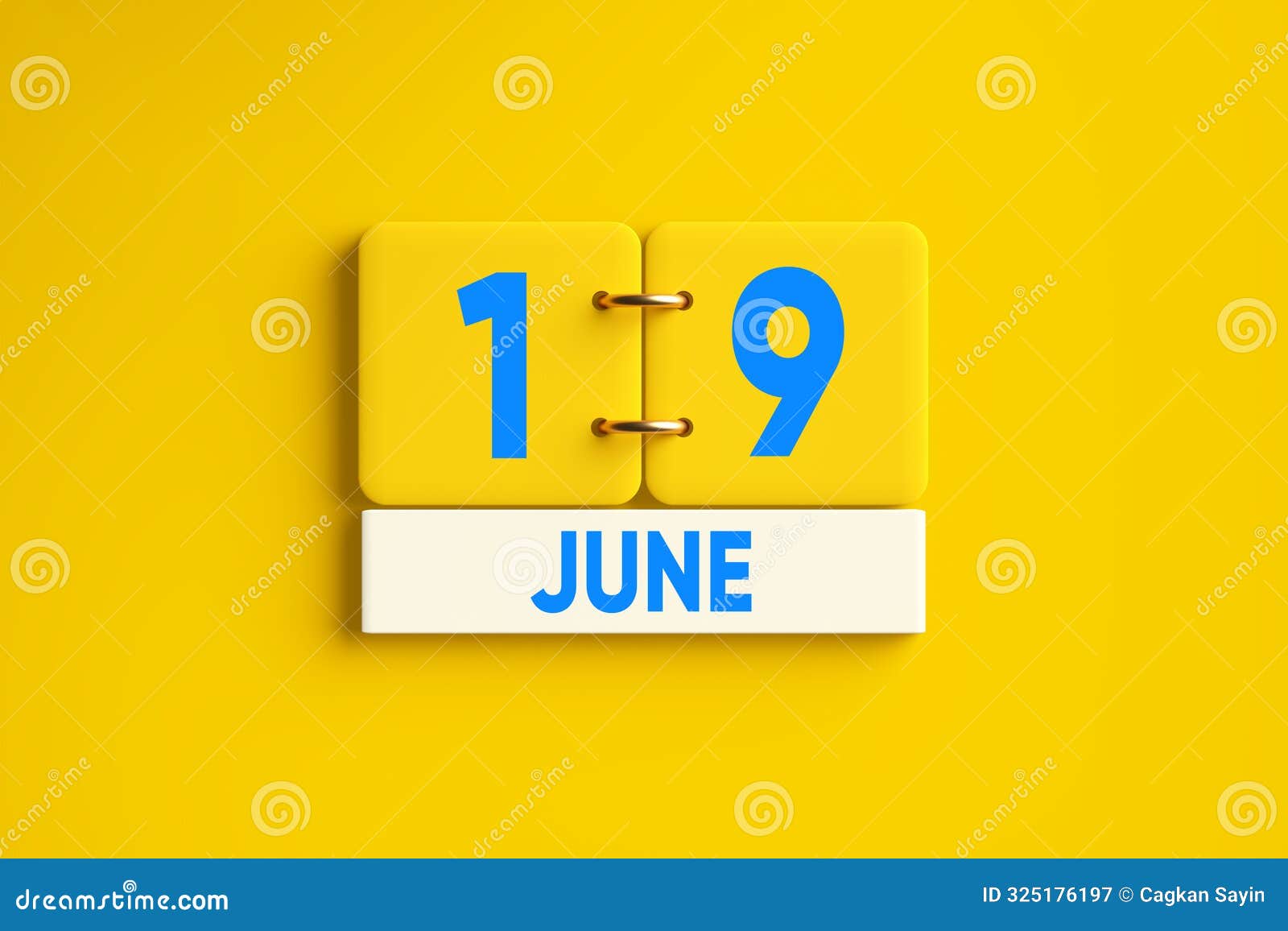 Yellow Calendar with June 19 Juneteenth National Independence Day Date ...