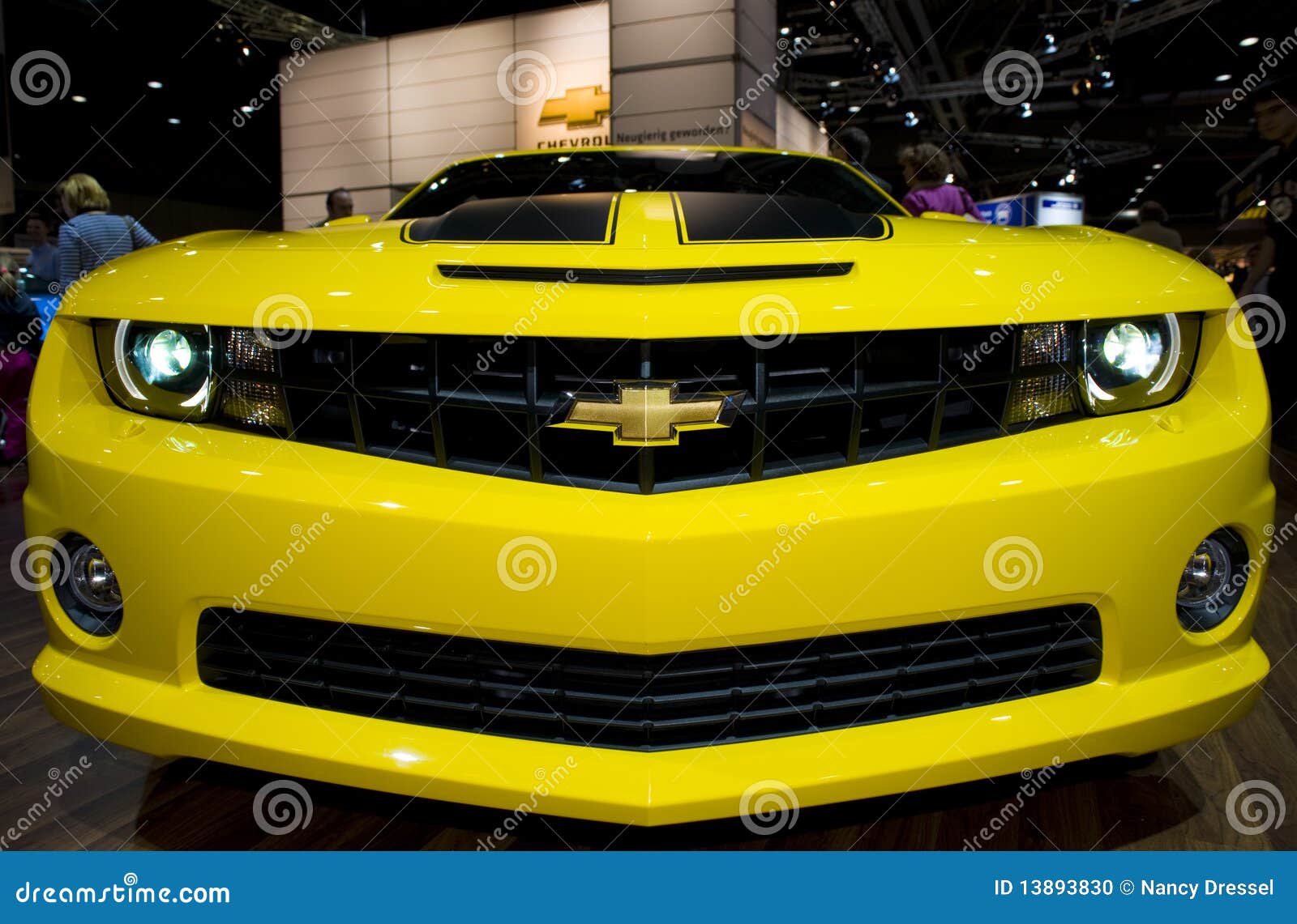 Yellow camaro on car show editorial image. Image of chevrolet - 13893830