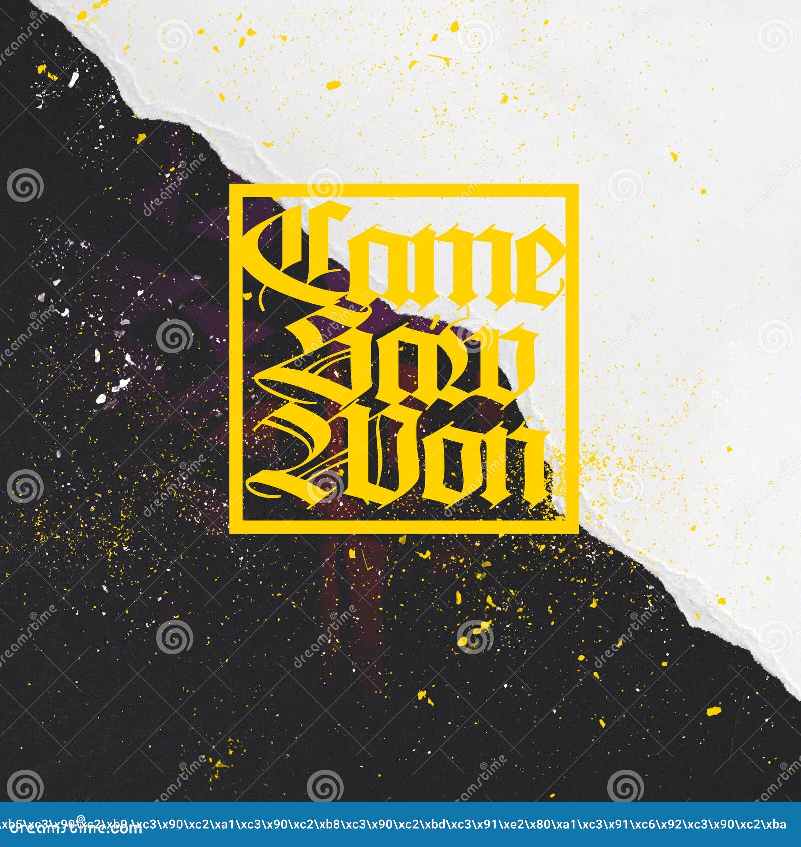 Yellow Came Saw Won on Black and Wight Stock Image - Image of font ...
