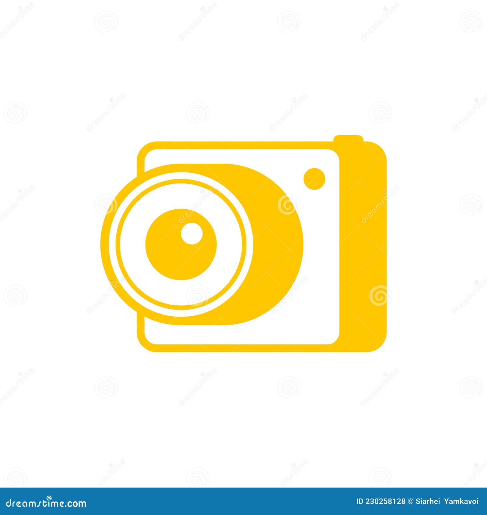 Yellow Camera Icon. Vector Illustration on Blank Background. Stock ...
