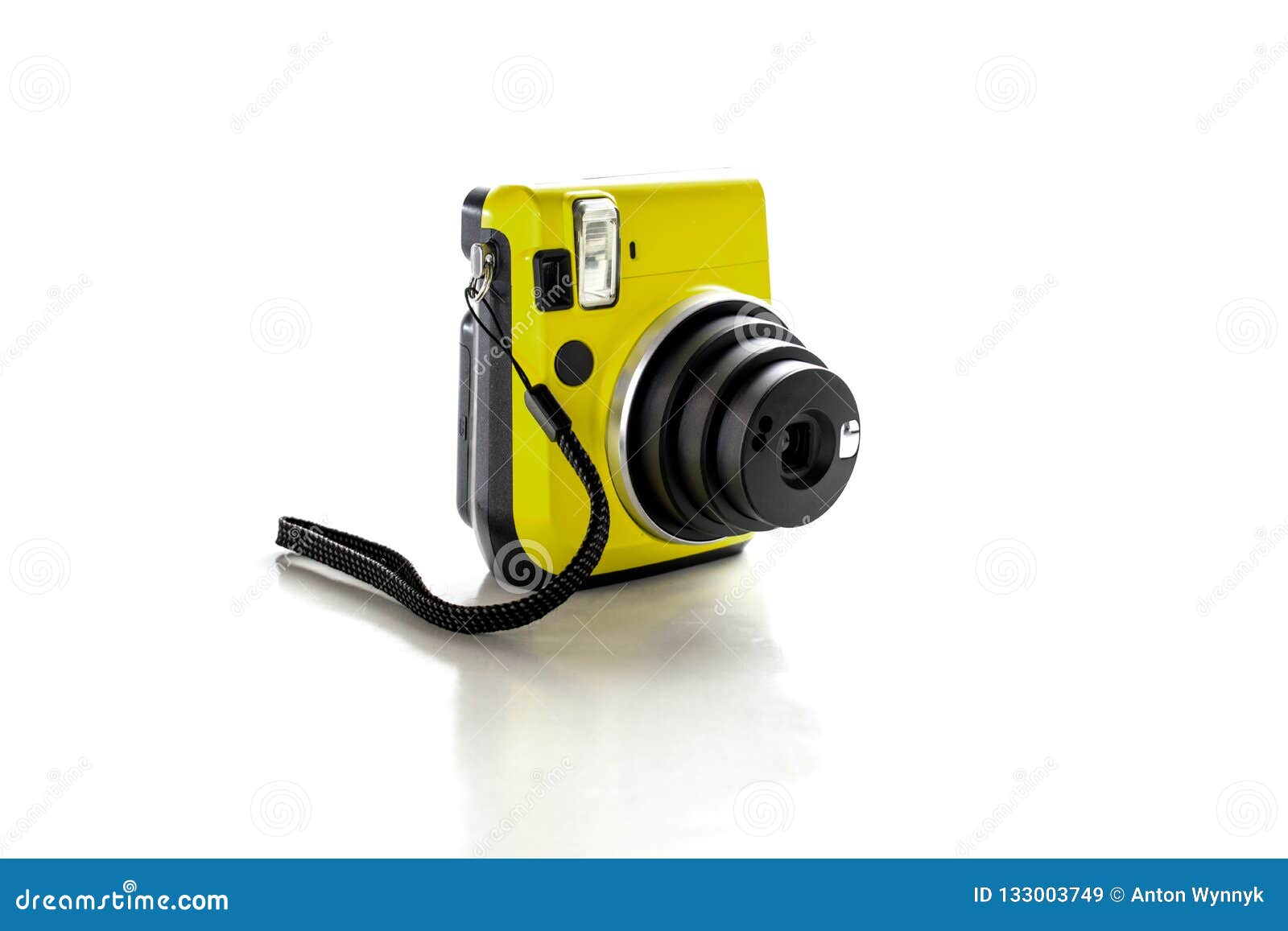 Yellow Camera Isolated on White Background. Stock Image - Image of ...
