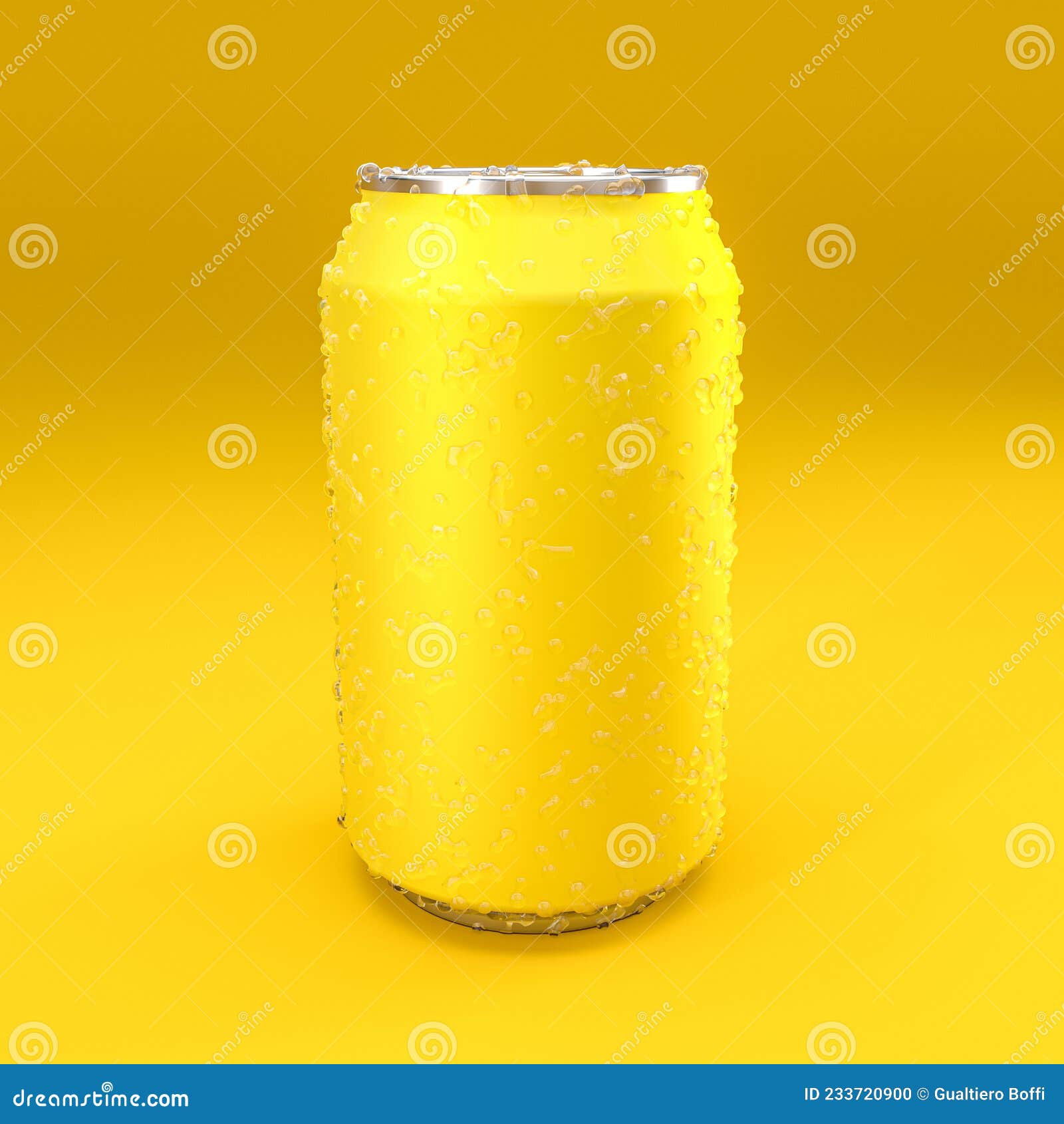 Yellow Can on a Yellow Background Stock Illustration - Illustration of ...