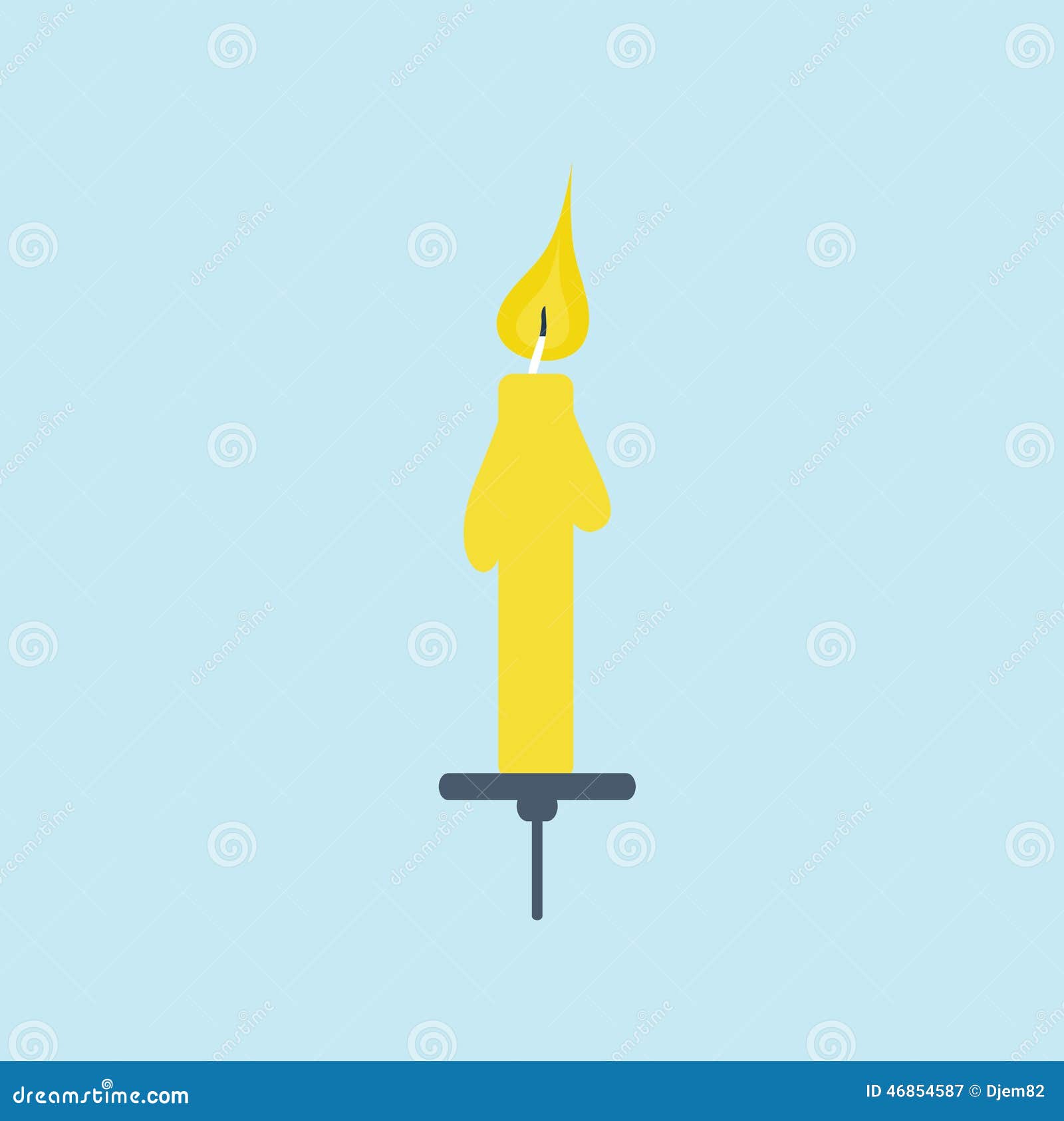 Yellow candle stock vector. Illustration of isolated - 46854587