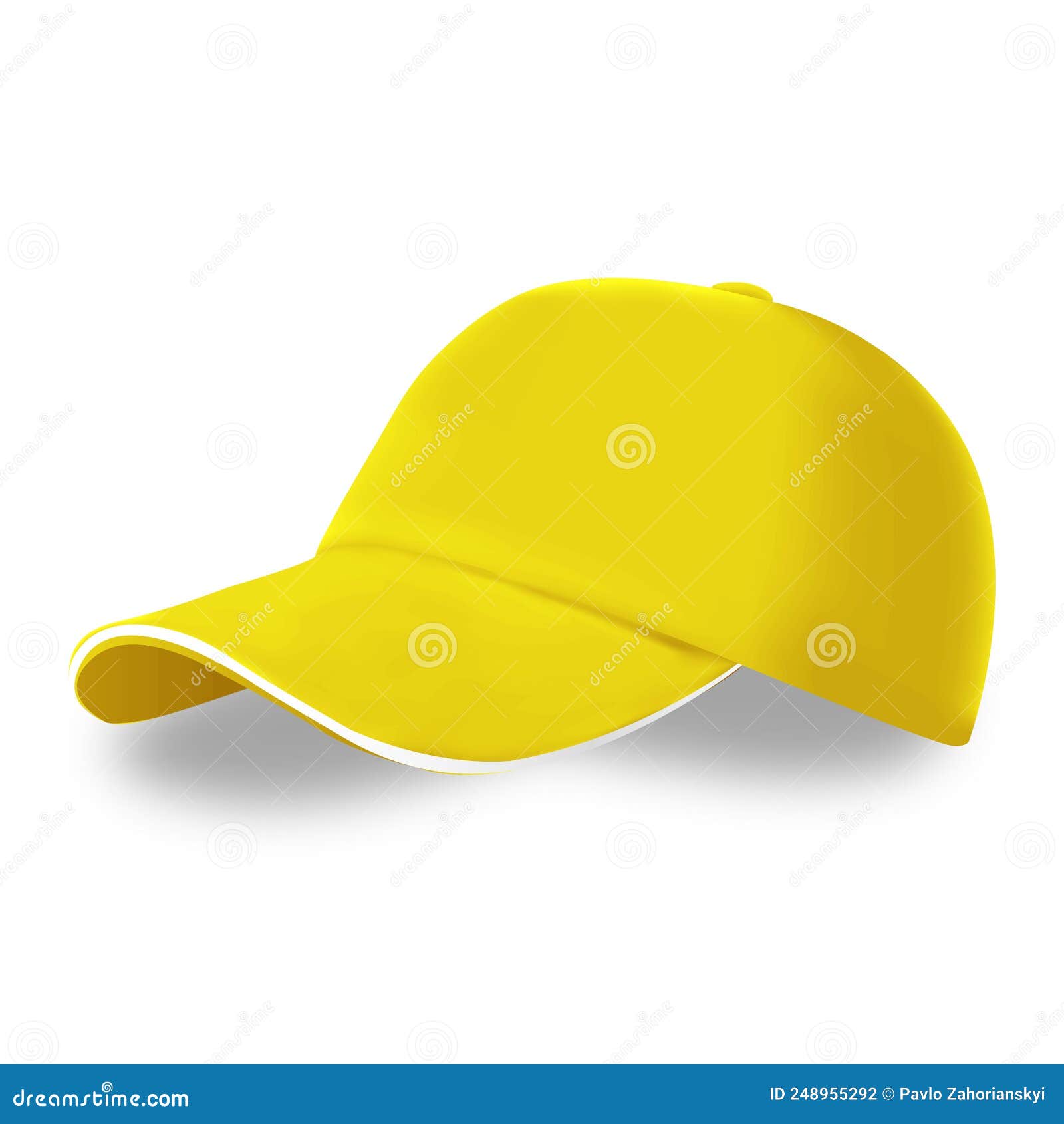 Yellow Cap Mockup, Realistic Style. Vector Illustration. Stock Vector ...