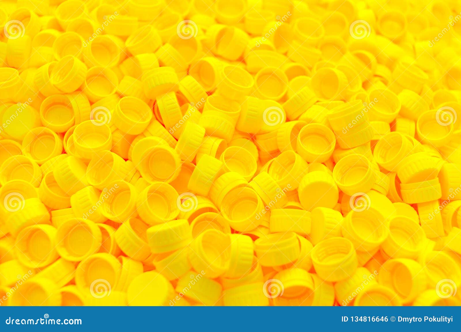 Yellow Caps Of Plastic Bottles Texture Stock Photo - Image of yellow ...