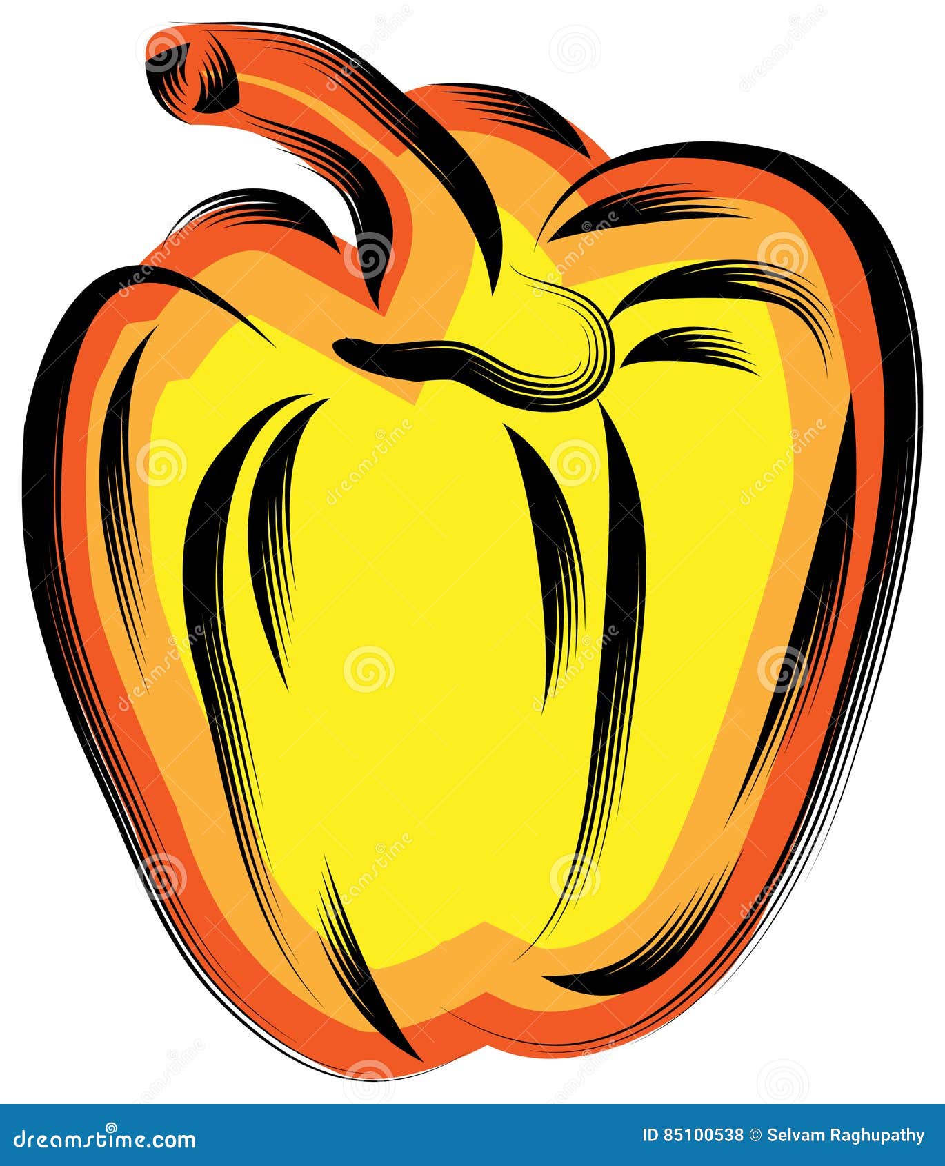 Yellow capsicum stock vector. Illustration of cuisine - 85100538