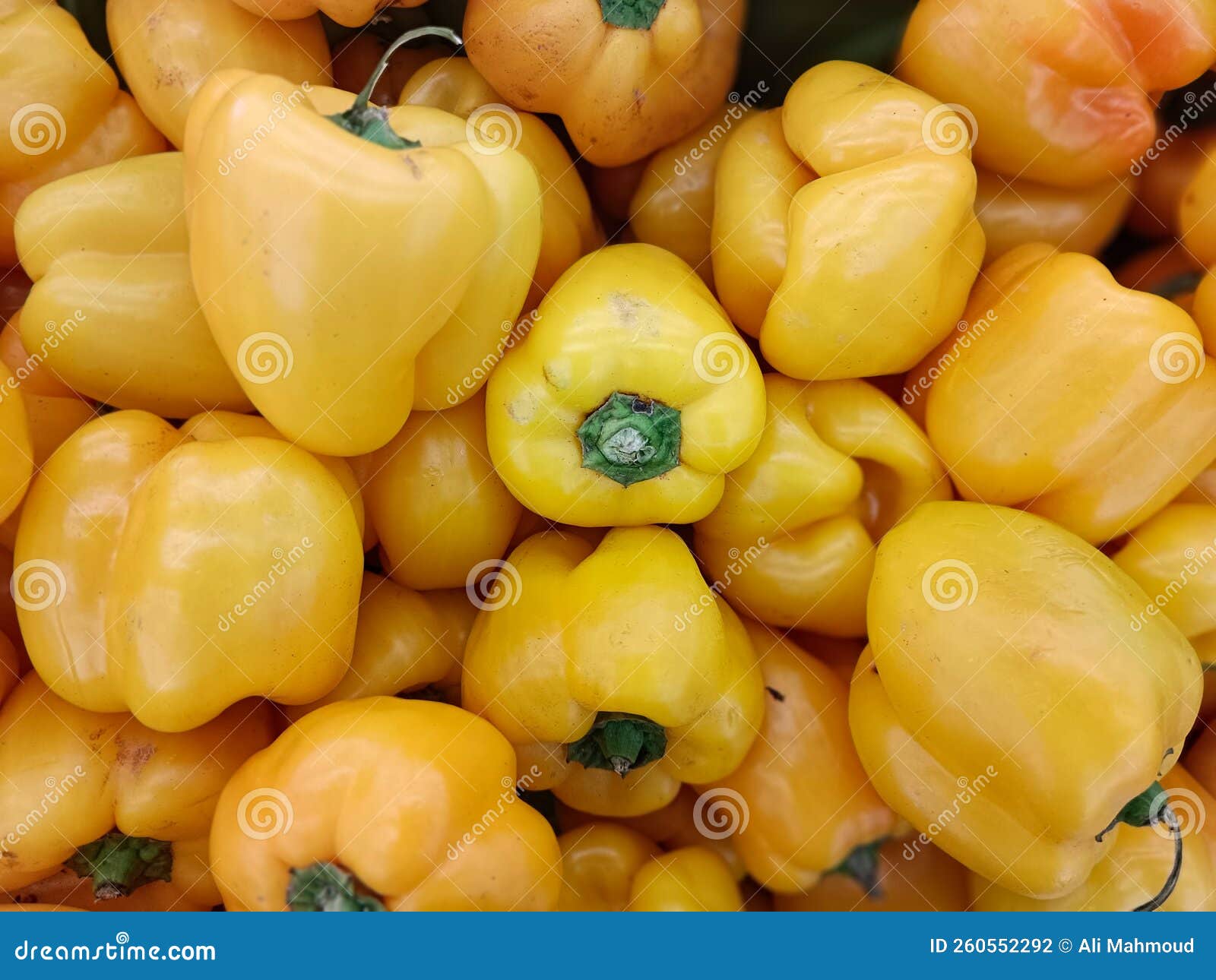 Yellow Capsicum in the Market Stock Photo - Image of freshness, health ...