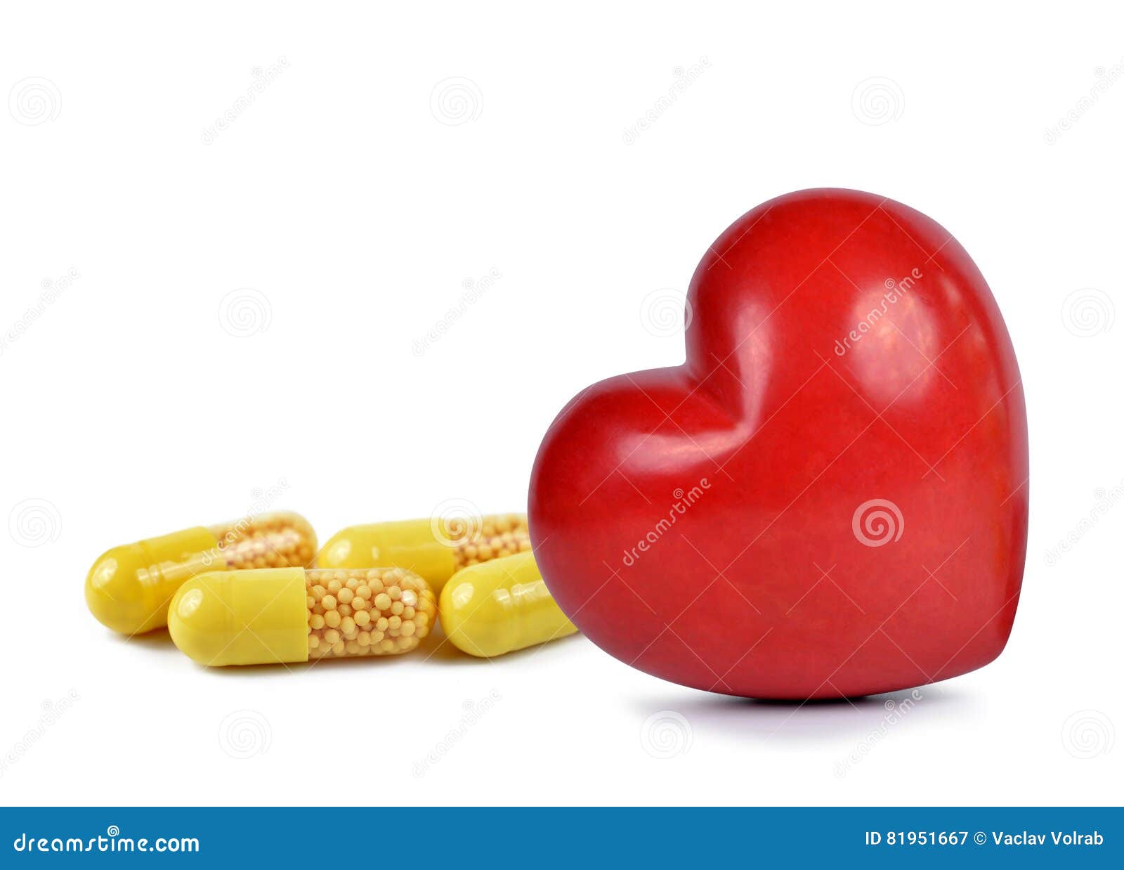 Yellow Capsule Pills with Heart Stock Image - Image of cure, objects ...