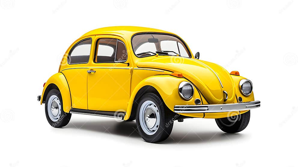 Yellow Car with Black Wheels Stock Illustration - Illustration of ...