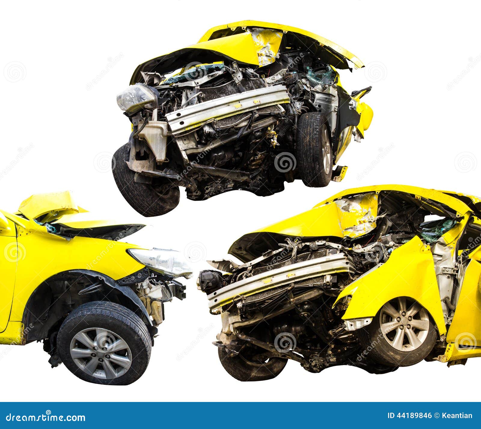 Yellow car crash stock photo. Image of danger, emergency - 44189846