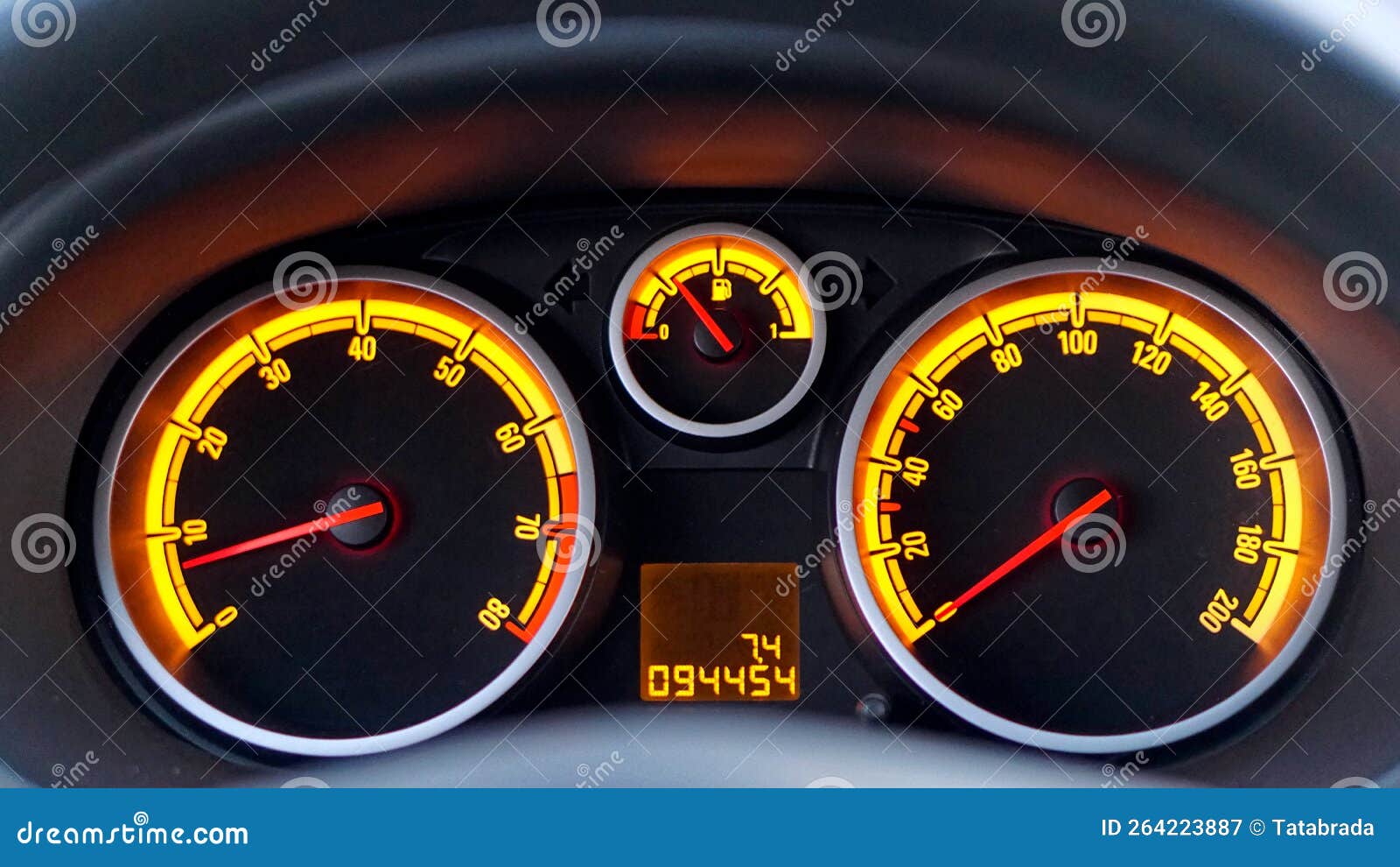 Yellow car dashboard stock image. Image of vehicle, analog - 264223887