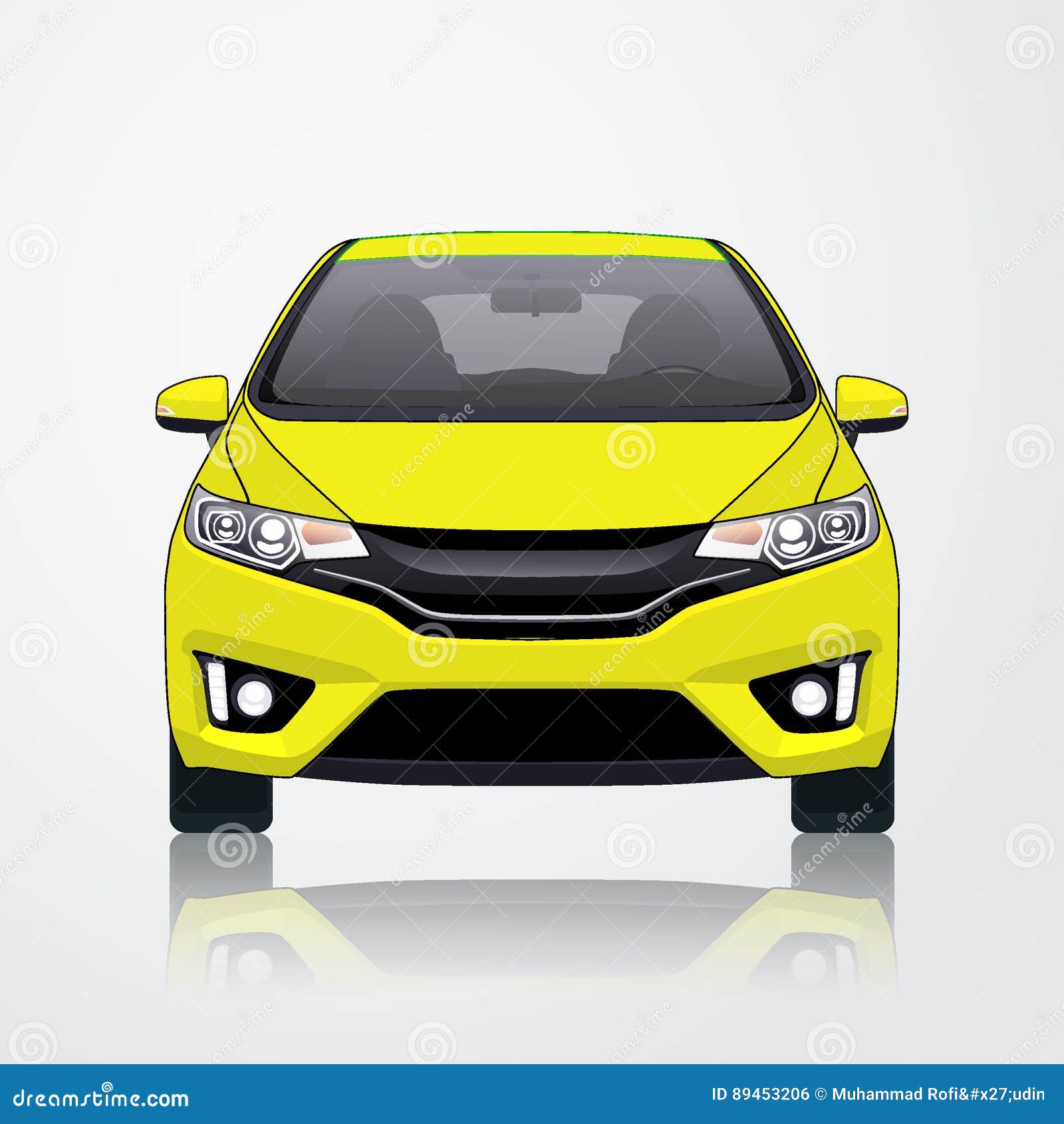Yellow Car Icon Font View. Vector Illustration. Stock Vector ...