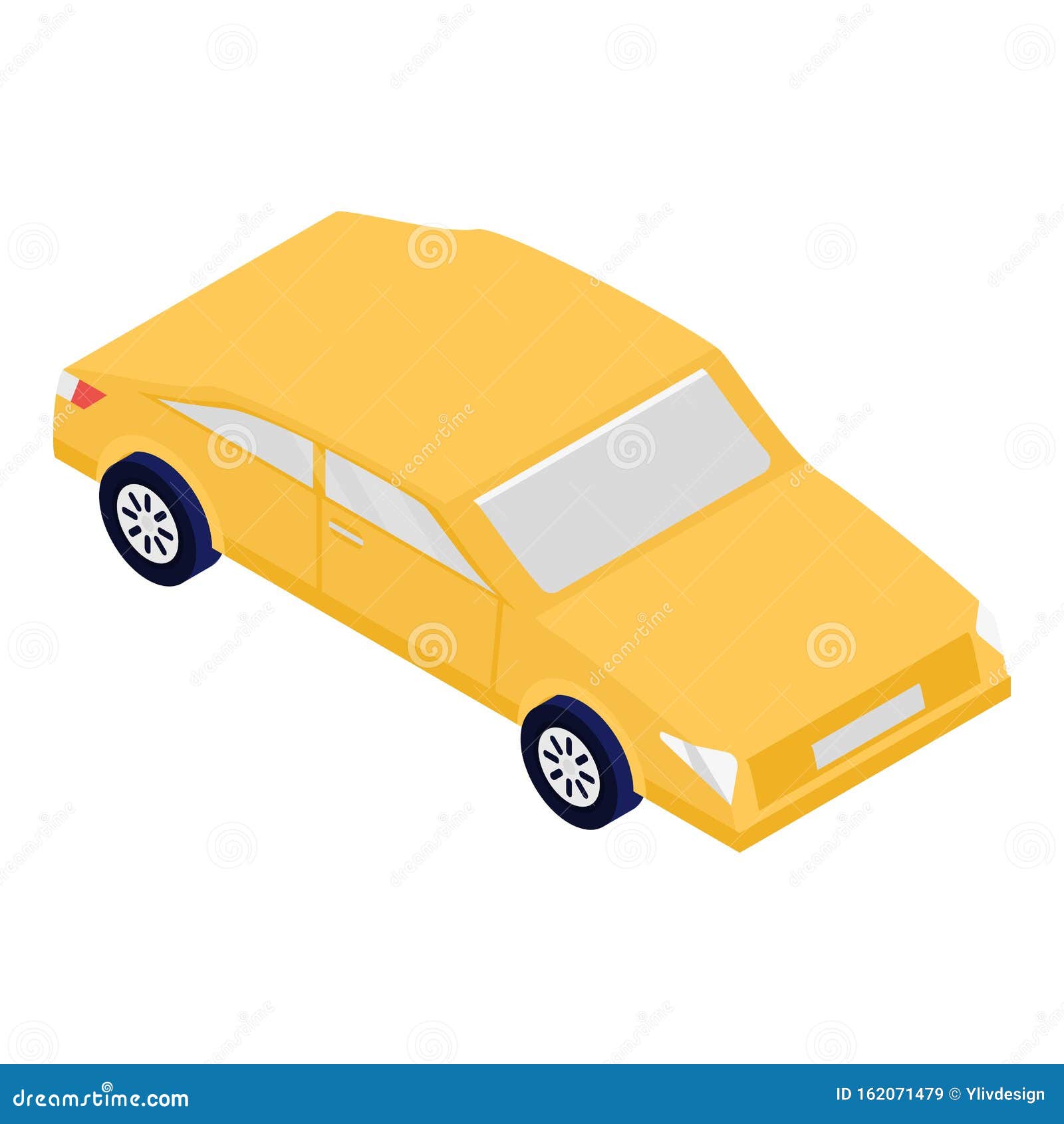 Yellow Car Icon, Isometric Style Stock Vector - Illustration of black ...