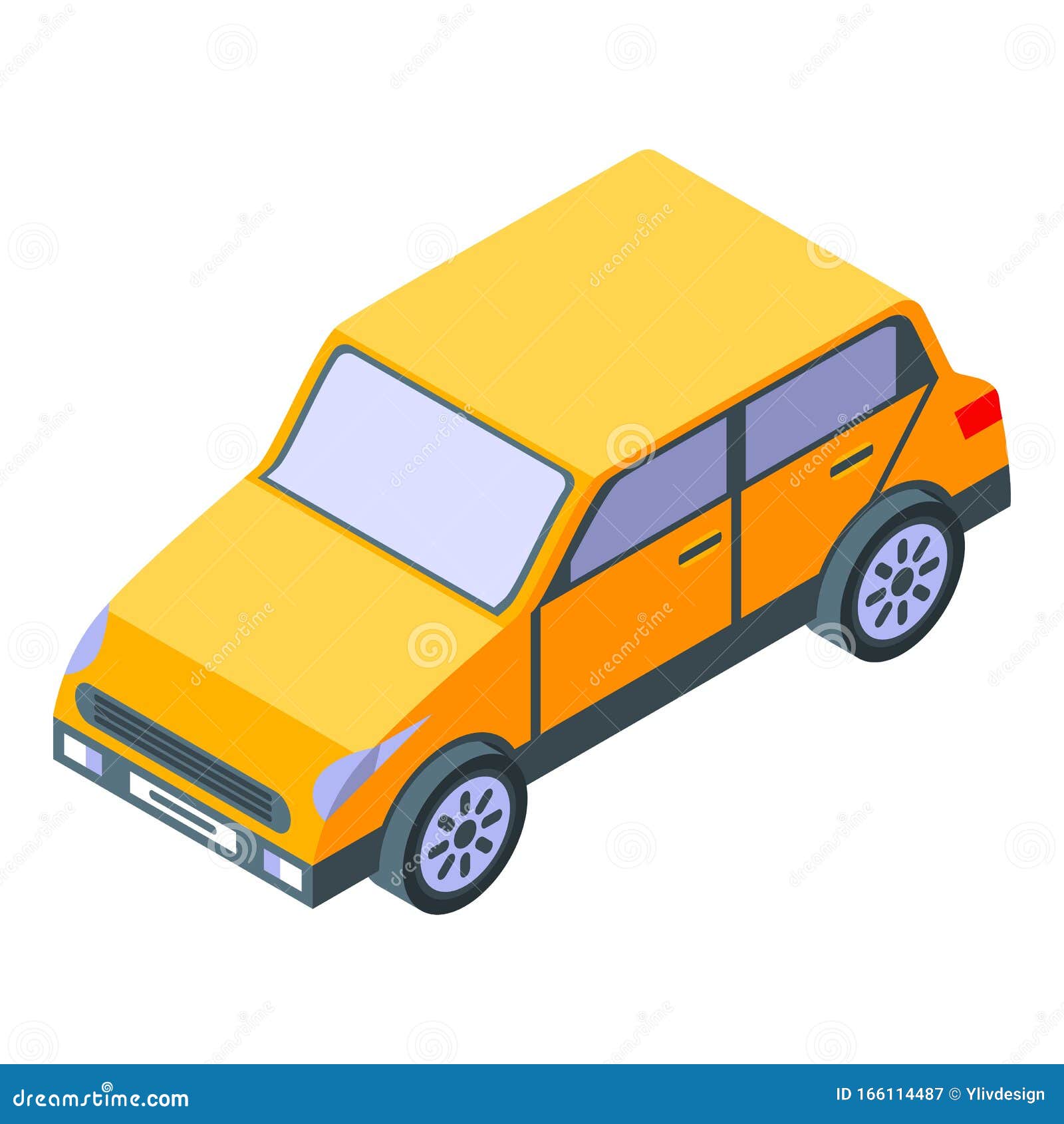 Yellow Car Icon, Isometric Style Stock Vector - Illustration of ...