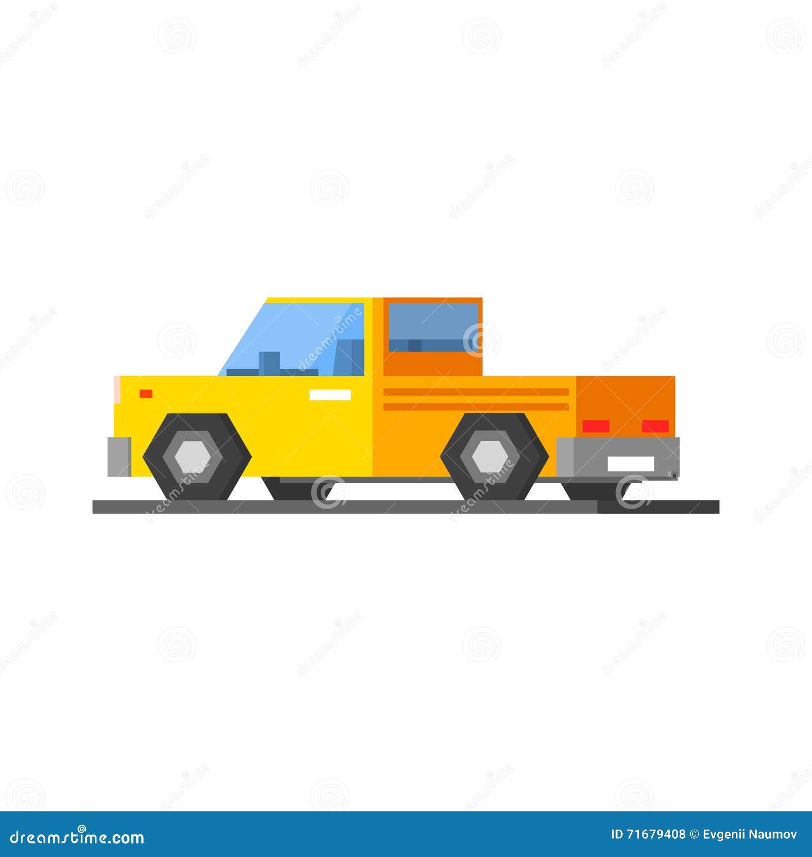 Yellow Car Icon stock vector. Illustration of geometric - 71679408