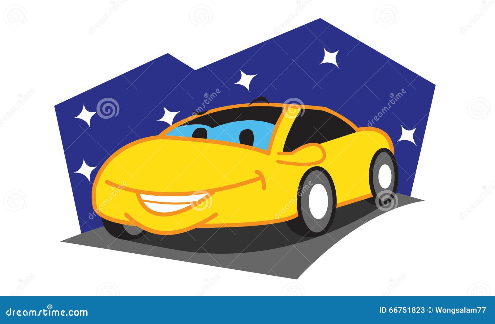Yellow Car stock vector. Illustration of vector, yellow - 66751823