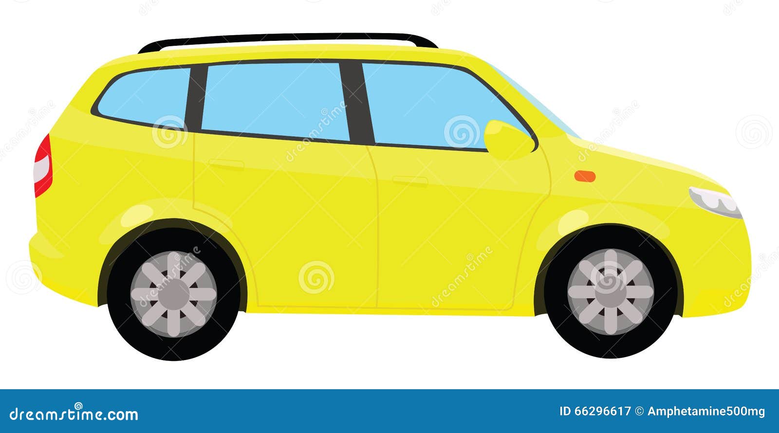 Yellow car stock vector. Illustration of cartoon, graphic - 66296617