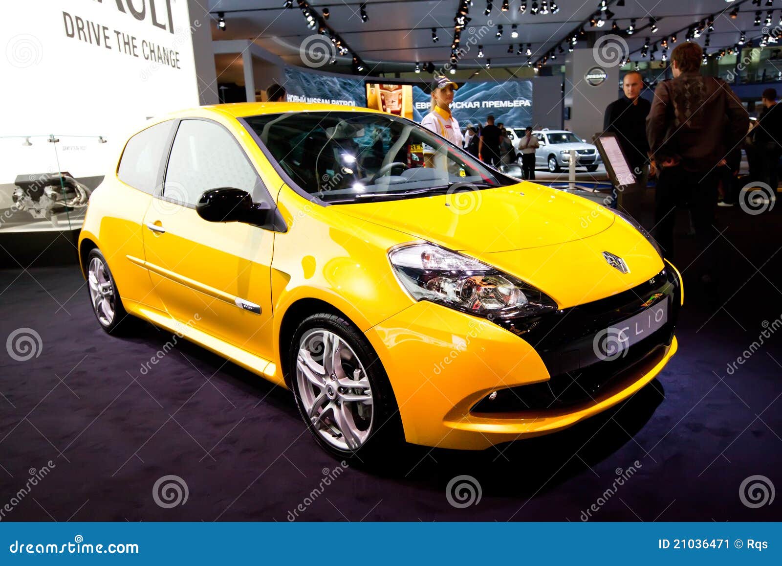 Yellow car Renault Clio editorial photo. Image of cowl - 21036471